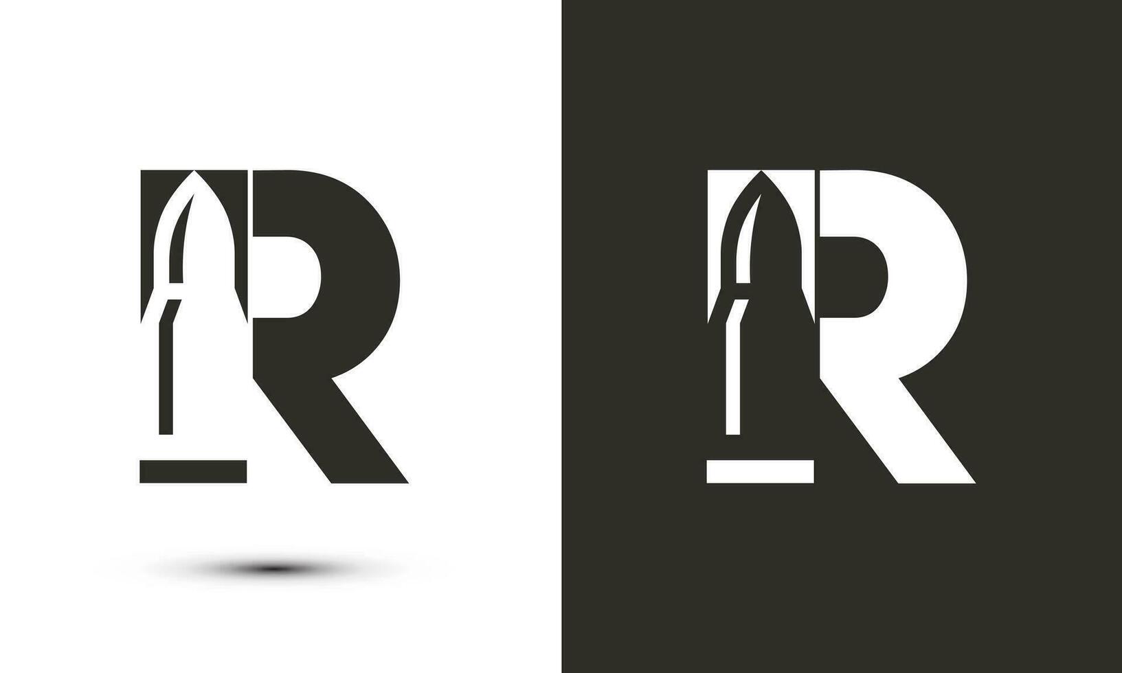 Modern and Simple illustration logo design initial R combine with ... Modern and Simple illustration logo design initial R combine with ...