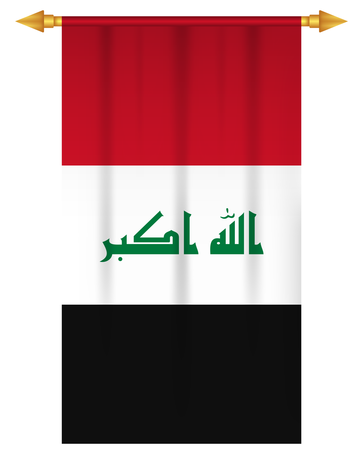 Iraq Flag Vertical Pennant Isolated 34606920 Png