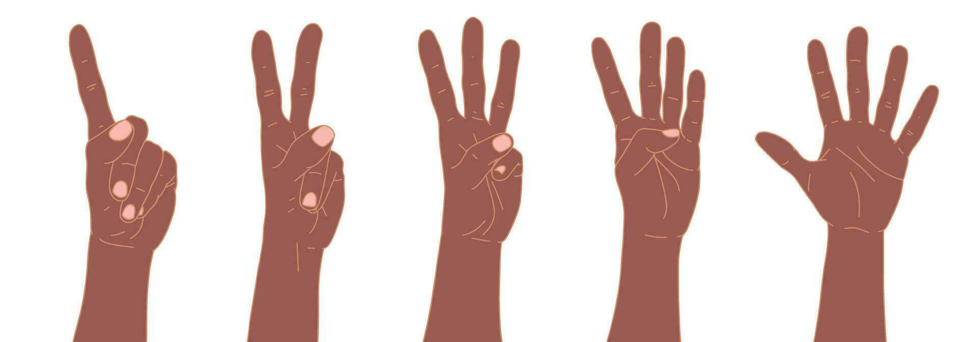 Set Of Hands Counting From One To Five With Your Hands Finger Counting Body Language