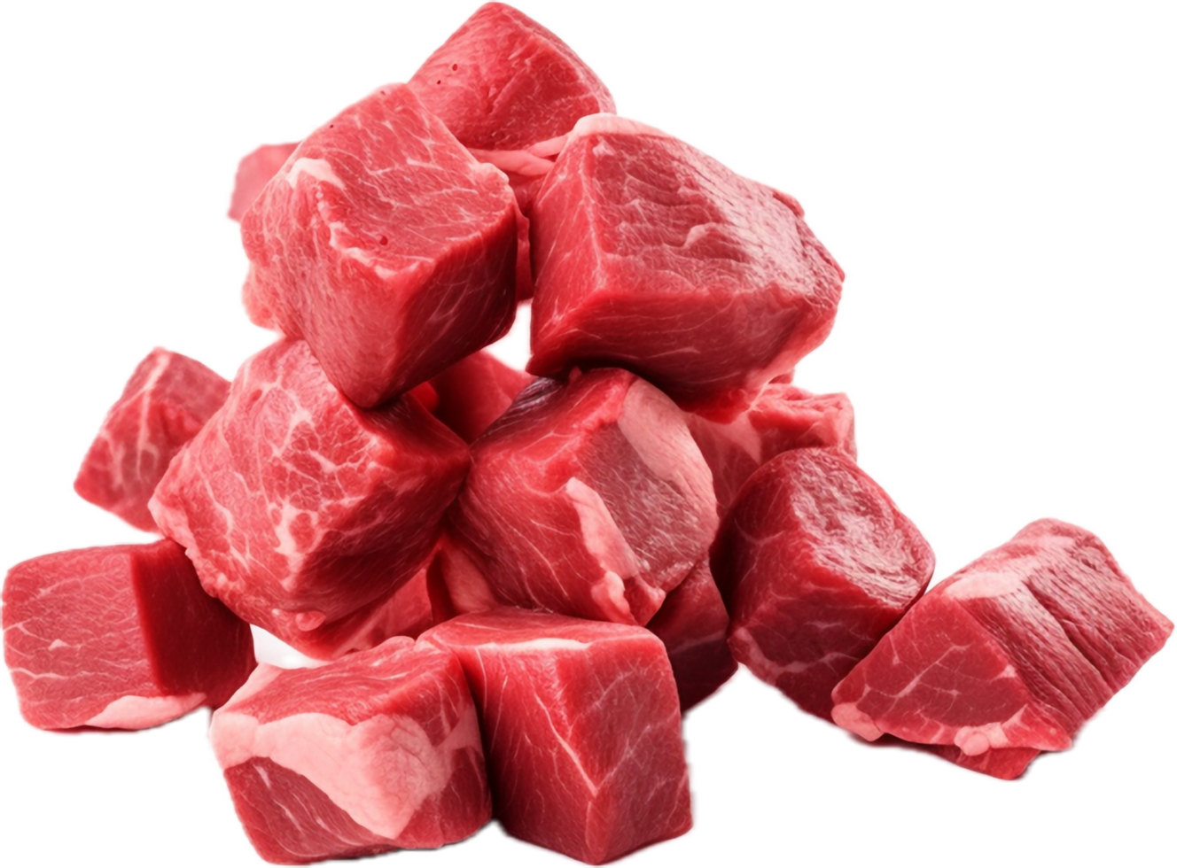 Ai Generated Falling Meat Beef Cubes Png 34616625 Png