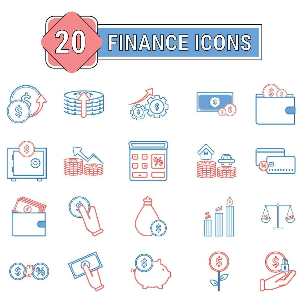 Set of Finance icons Vector 34617704 Vector Art at Vecteezy