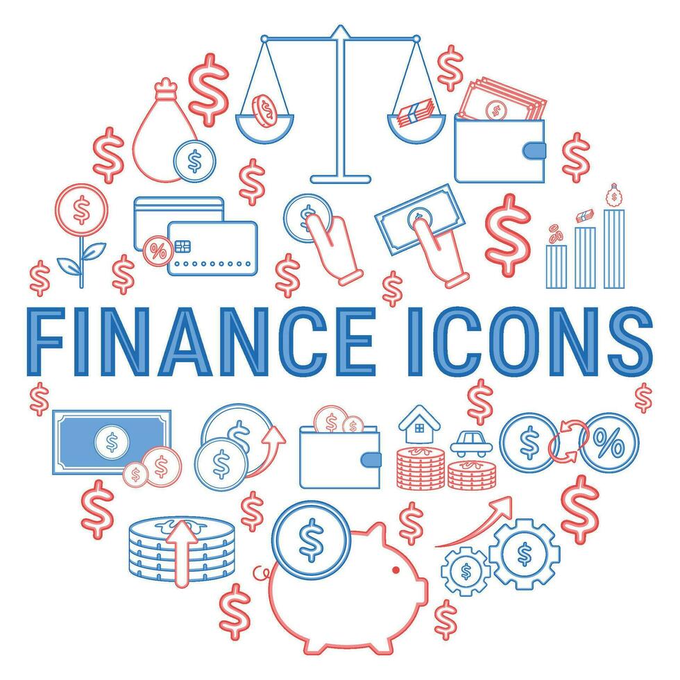 Set of Finance icons Vector 34617712 Vector Art at Vecteezy