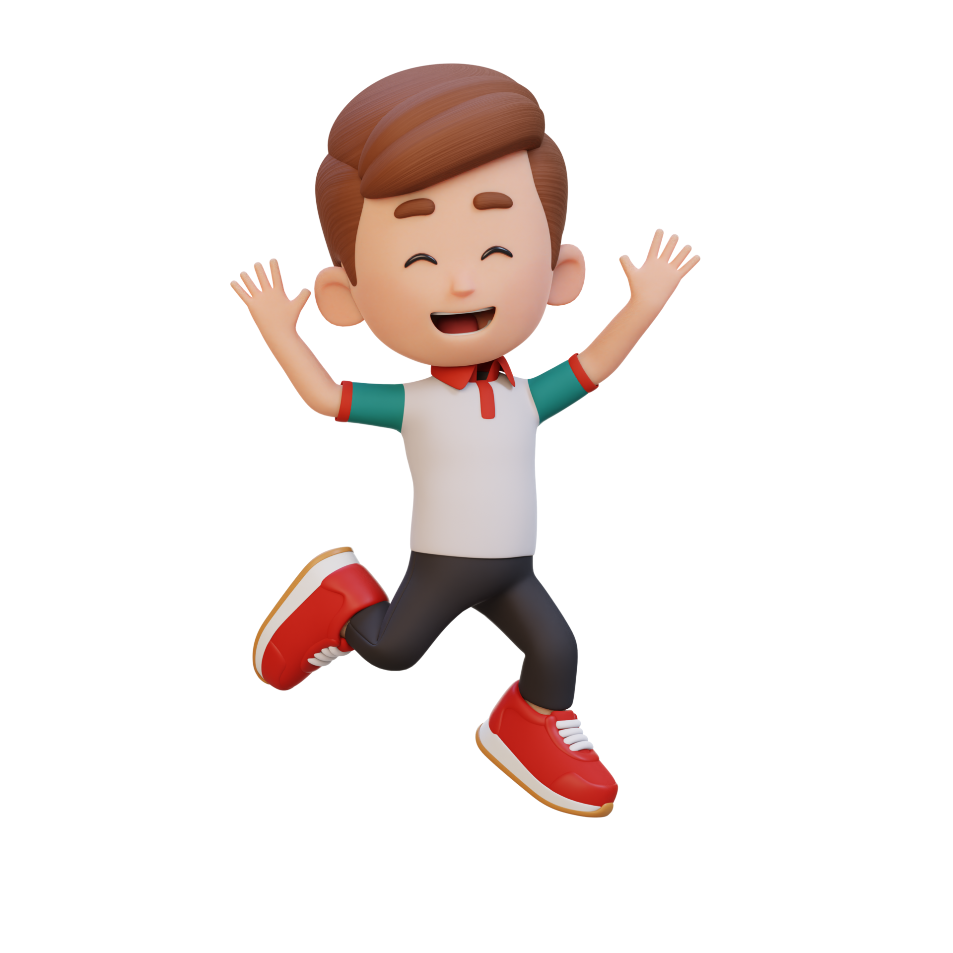 3d fofa Garoto dentro pulando pose 34618187 PNG