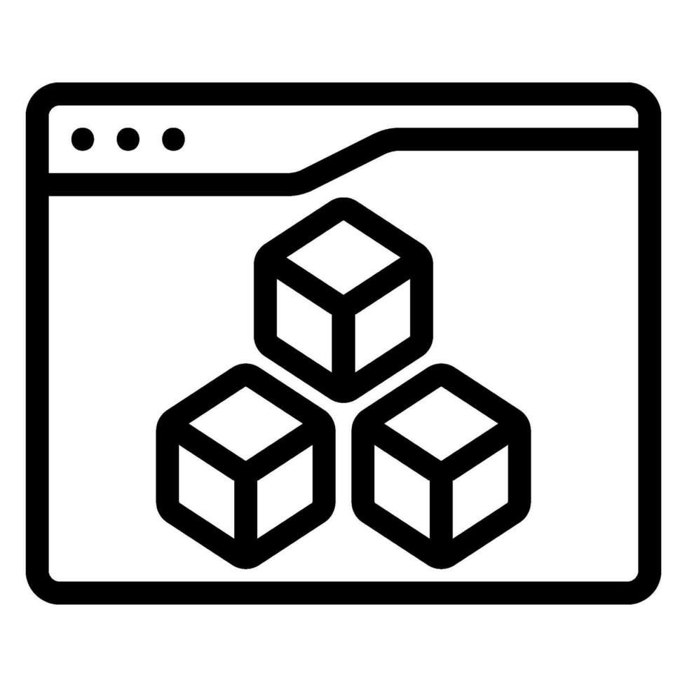 3d programming line icon 34619450 Vector Art at Vecteezy