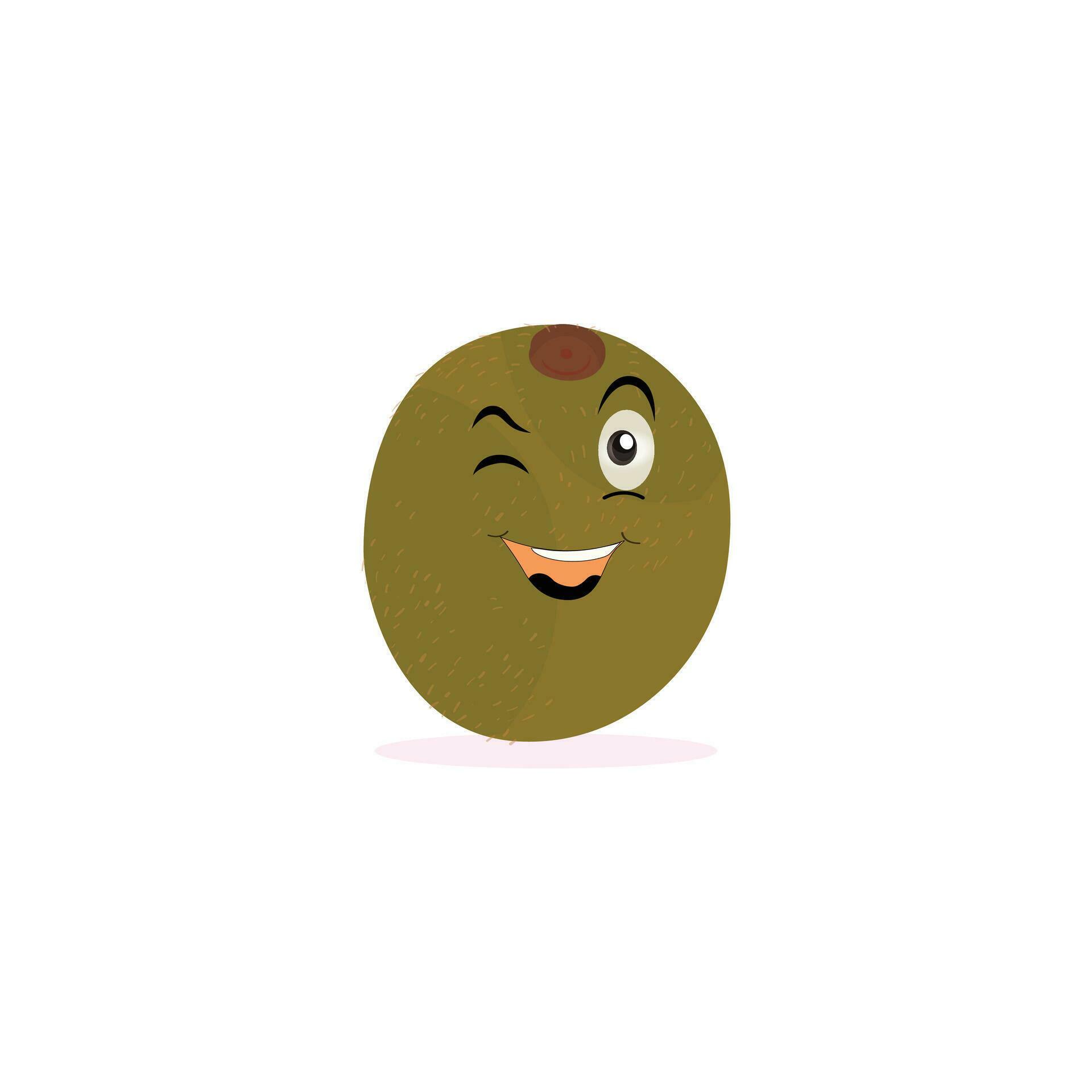 Cute Kiwi Cartoon With Happy Facial Expressions And Different Pose