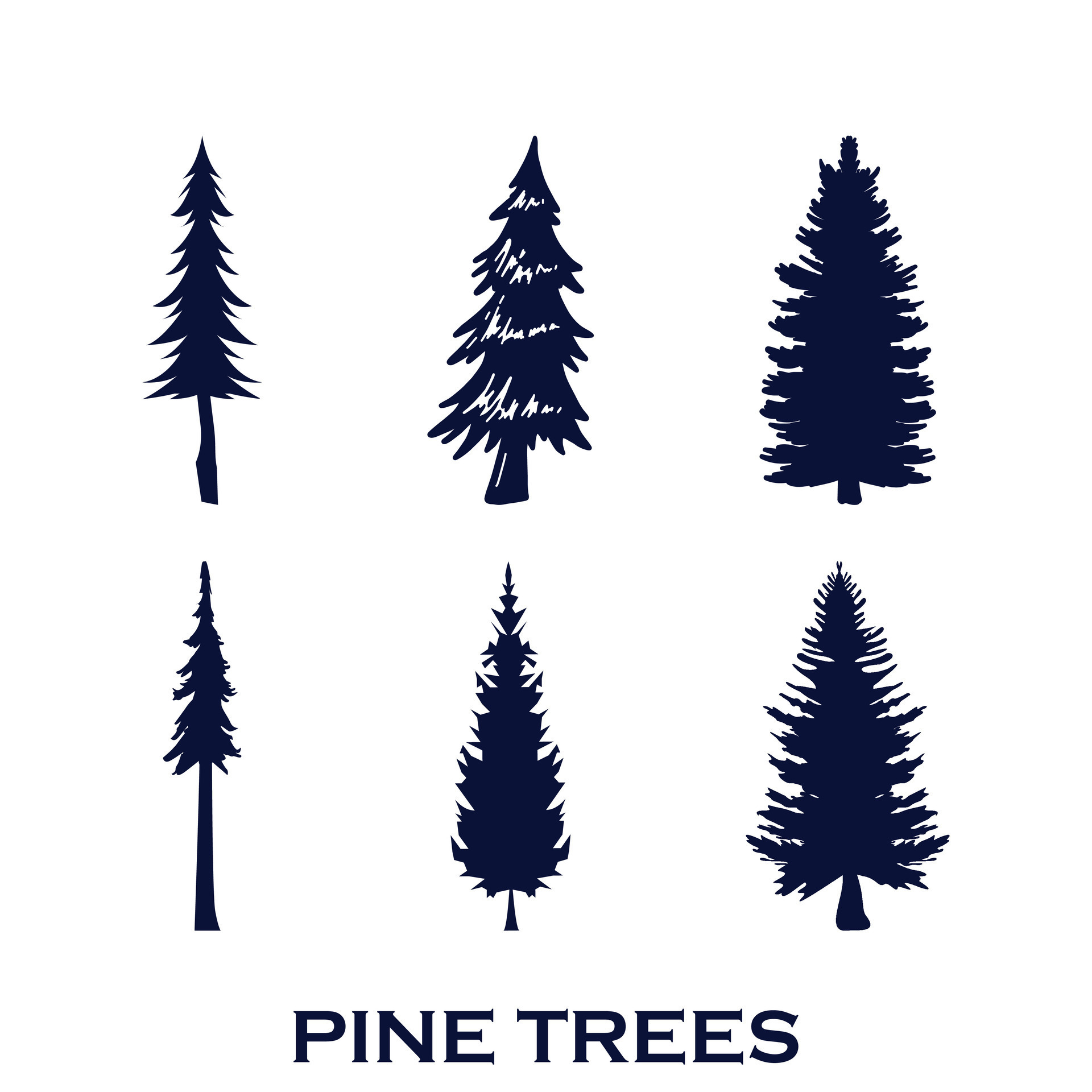 vintage pine tree silhouette vector art 34631892 Vector Art at Vecteezy