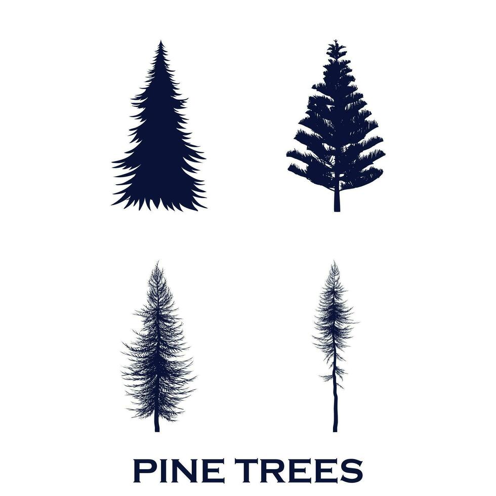 vintage pine tree silhouette vector art 34631899 Vector Art at Vecteezy