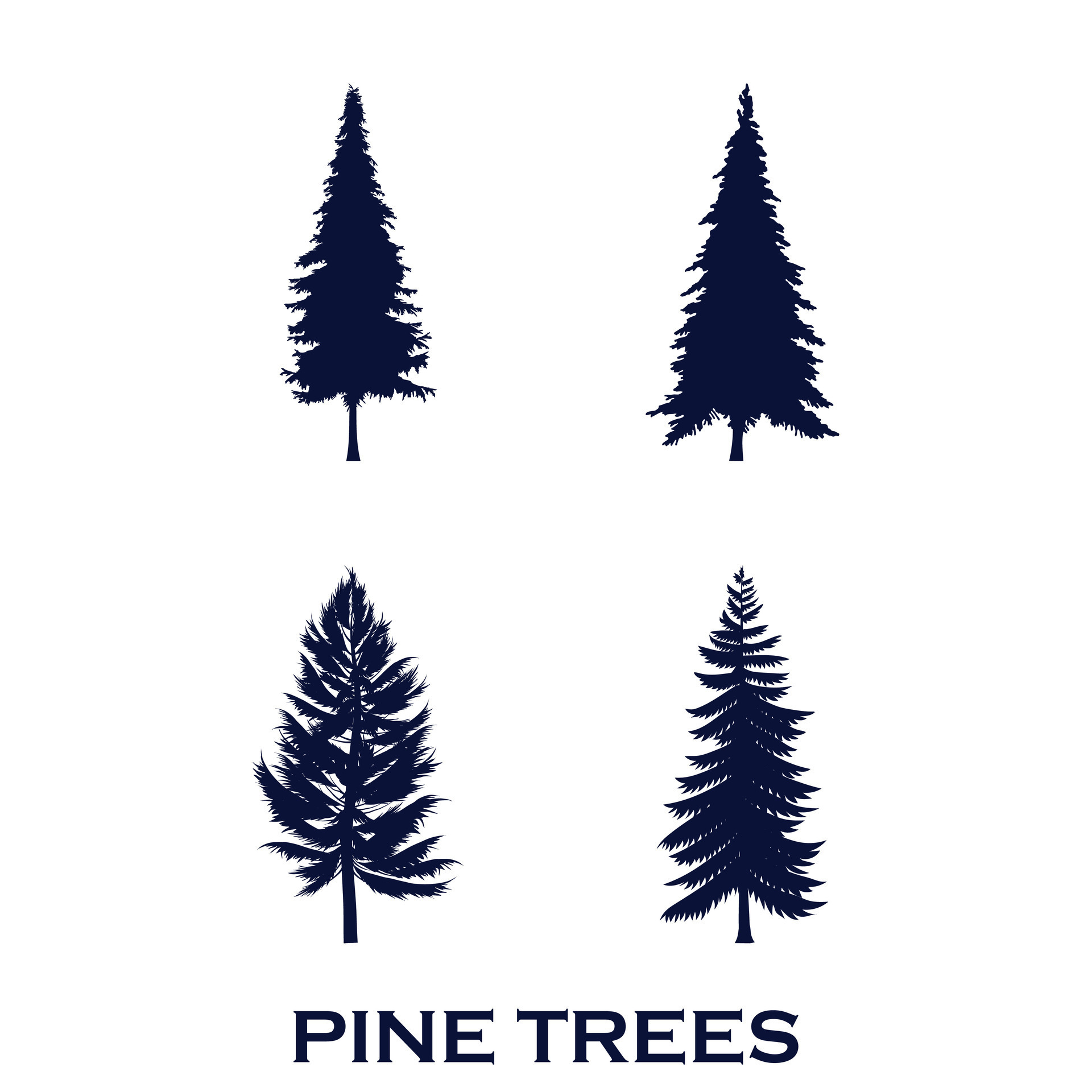 vintage pine tree silhouette vector art 34631903 Vector Art at Vecteezy