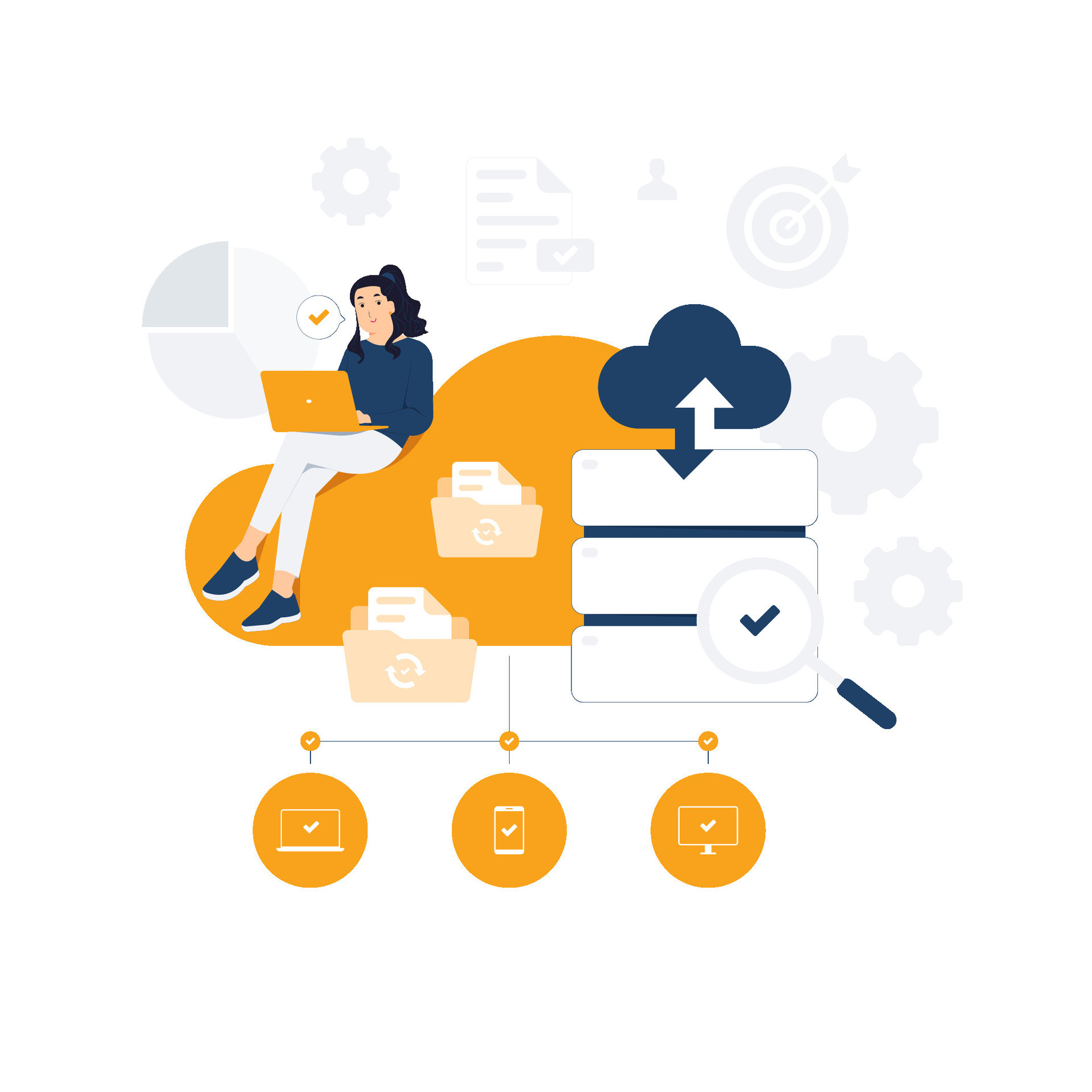 Cloud Computing Technology Online Storage Database Backup Concept Illustration 34634650 Vector