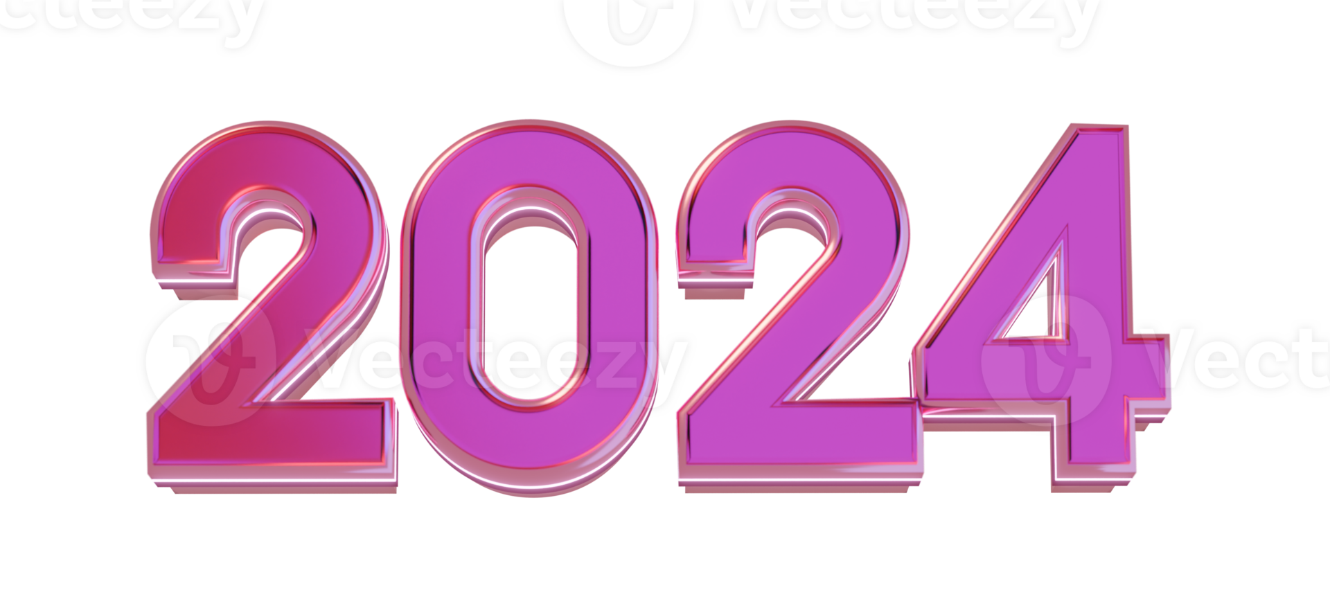 Modern style magenta 2024 3D render text 34638410 PNG