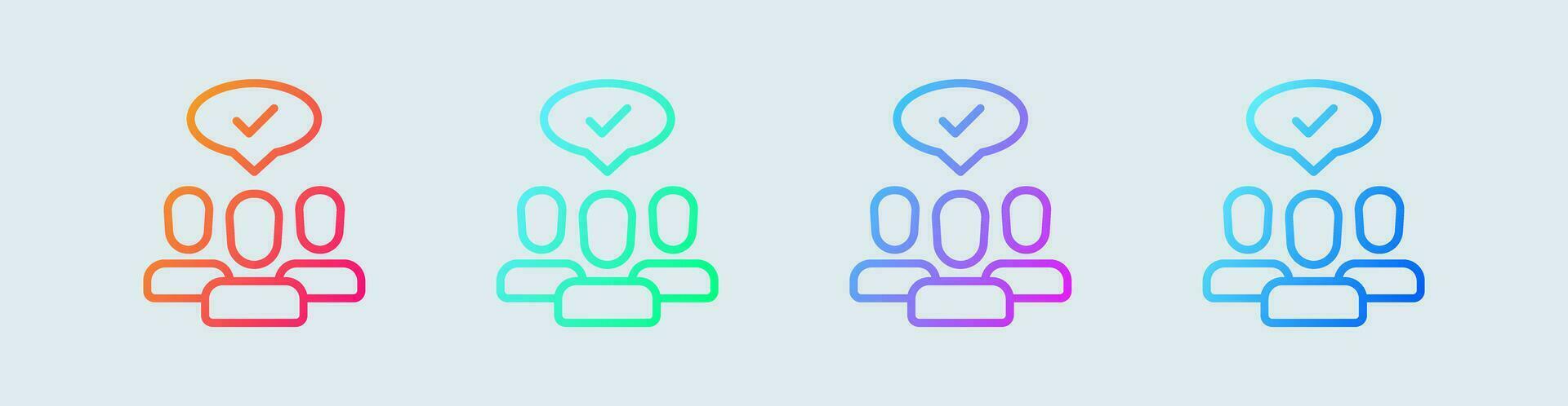 Public Line Icon In Gradient Colors Social Signs Vector Illustration