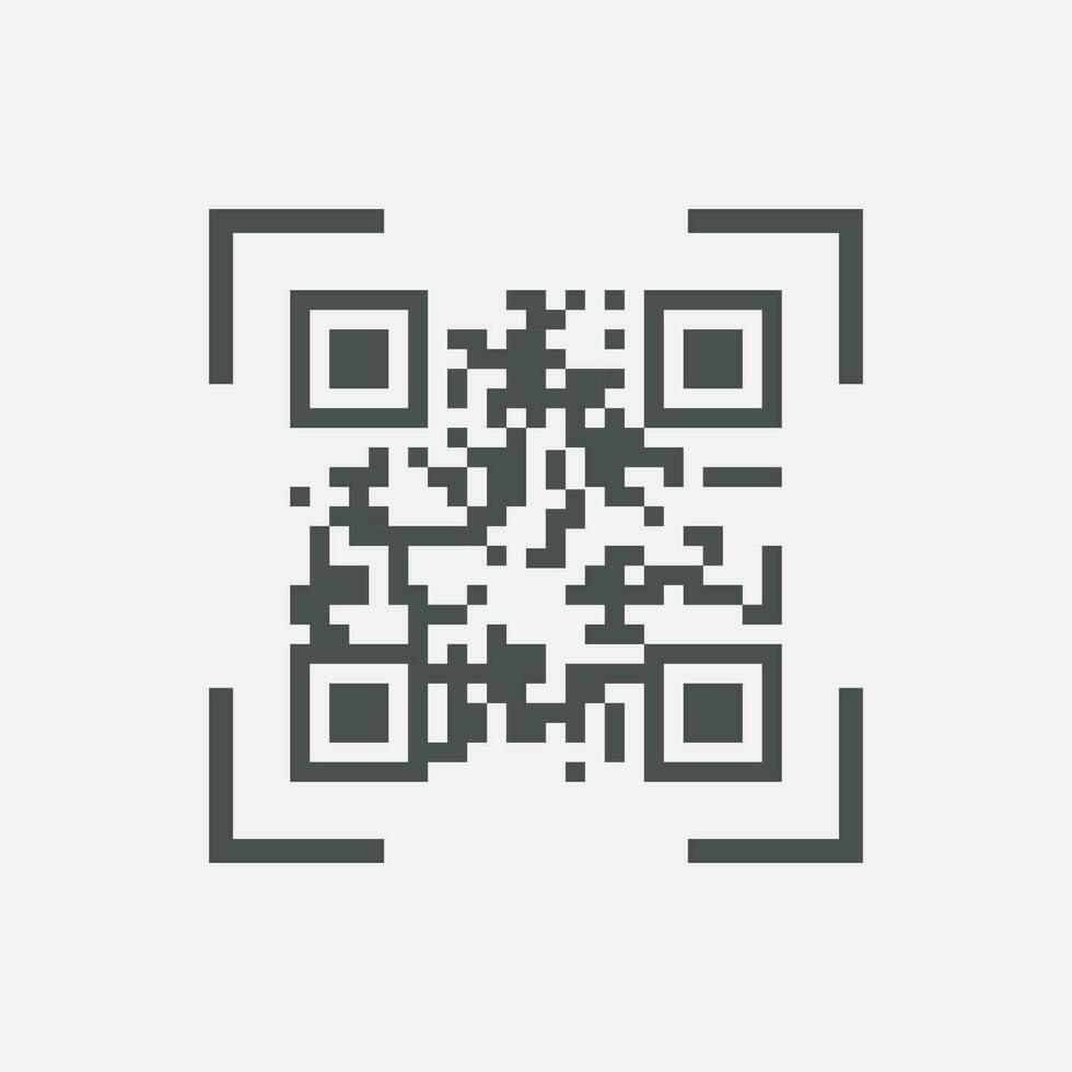 vector illustration of qr code icon on grey background 34640289 Vector ...