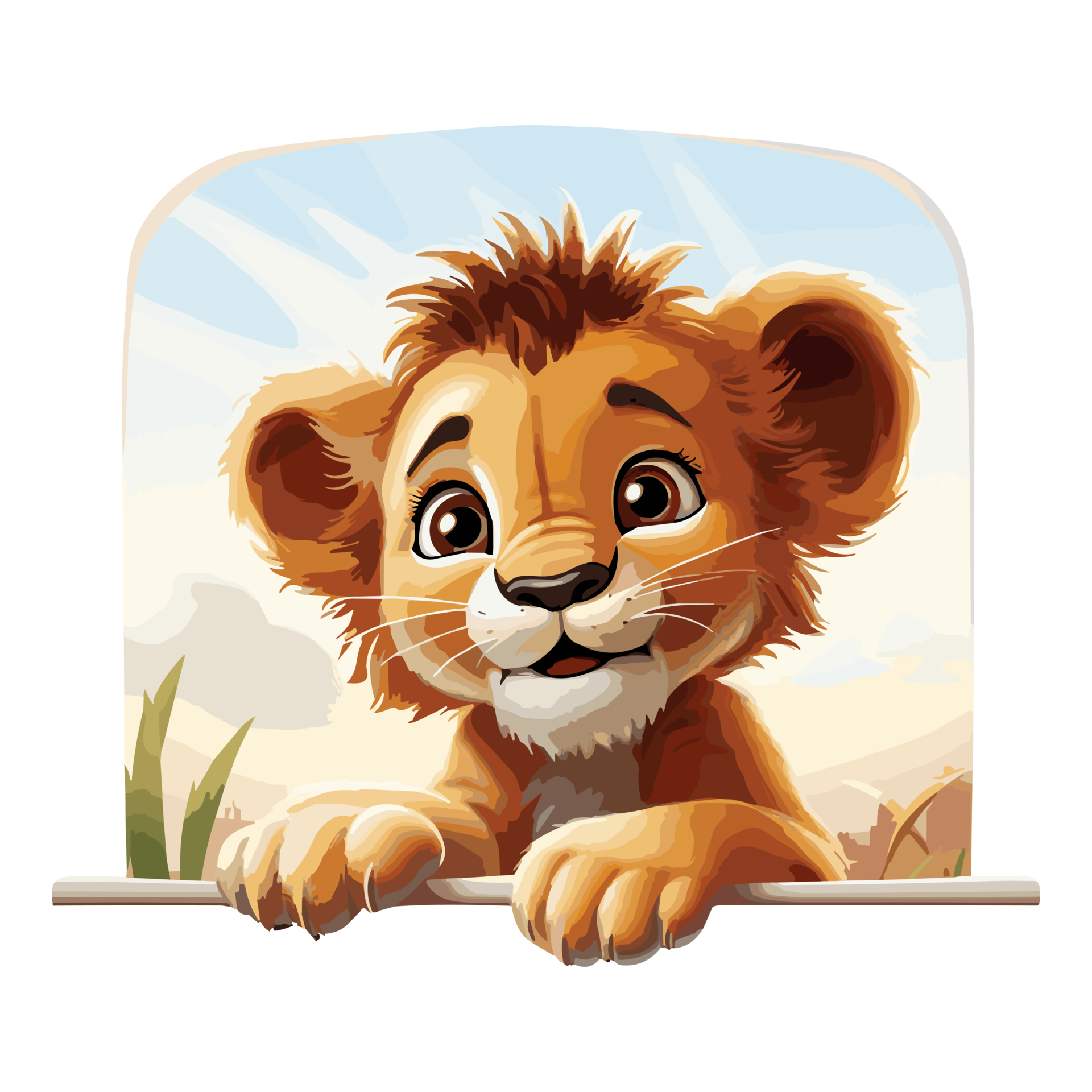 Cute baby Lion on transparent background 34665810 PNG