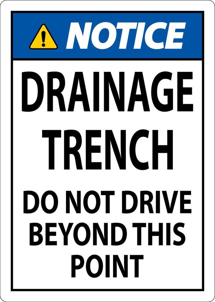 Notice Sign Drainage Trench - Do Not Drive Beyond This Point 34702162 ...
