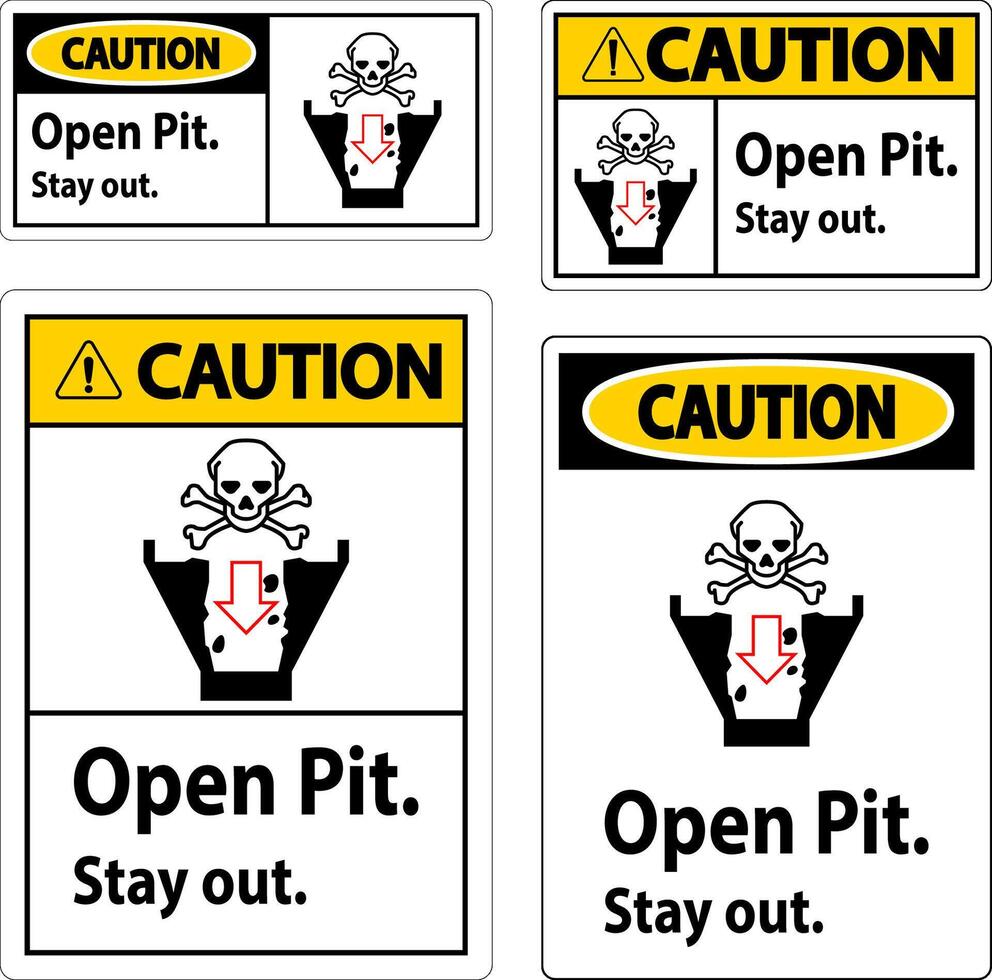 Caution Sign Open Pit, Stay Out 34702192 Vector Art at Vecteezy Caution Sign Open Pit, Stay Out 34702192 Vector Art at Vecteezy