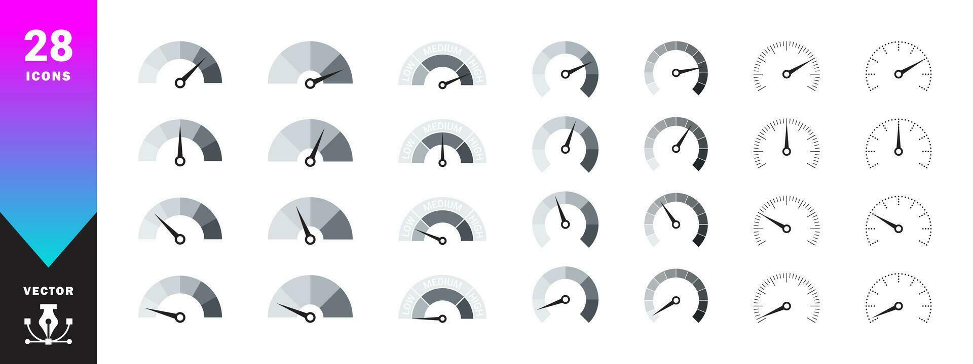 Measuring Scale Icons Speedometer Scale Speed Indicator Vector Scalable Graphics 34703249