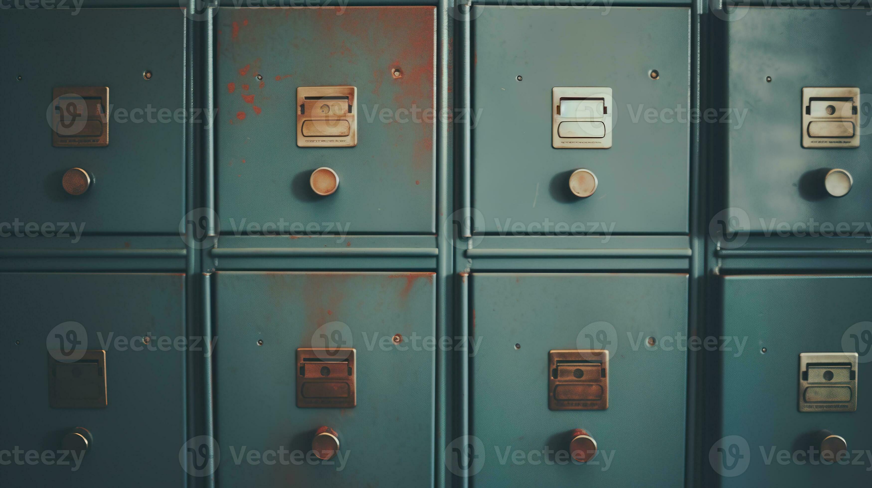 AI generated Generative AI, Row of high school lockers in the hallway ...