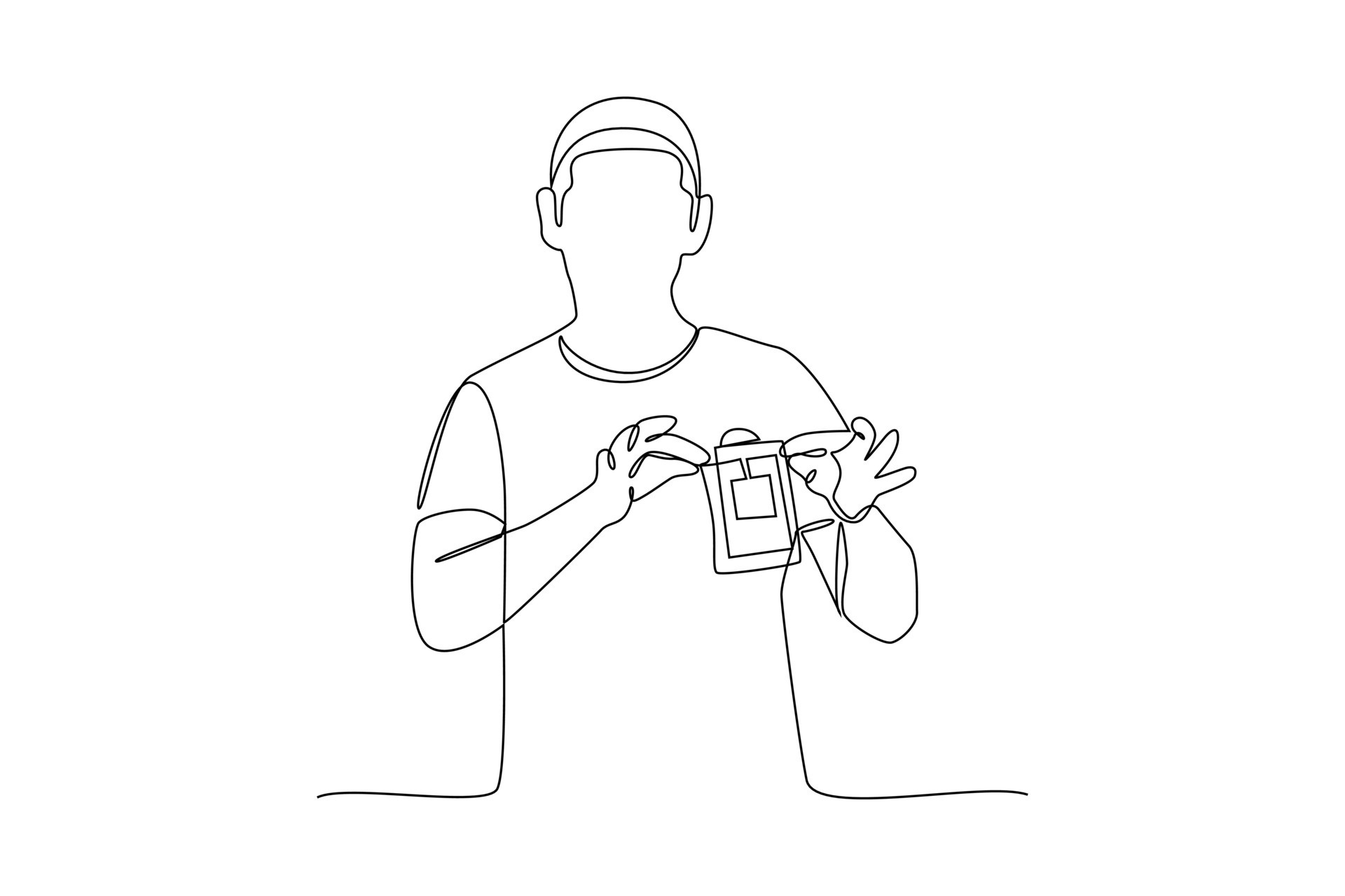 Continuous One Line Drawing Face Recognition Voice Authentication And Retina Scanning