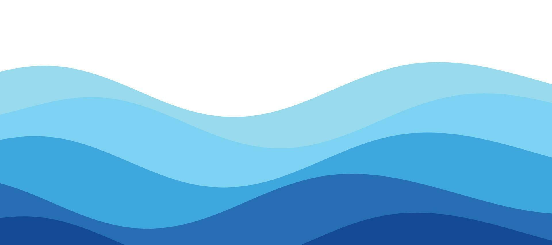 Blue Ocean Wave Layer Vector Background Illustration 34710975 Vector ...
