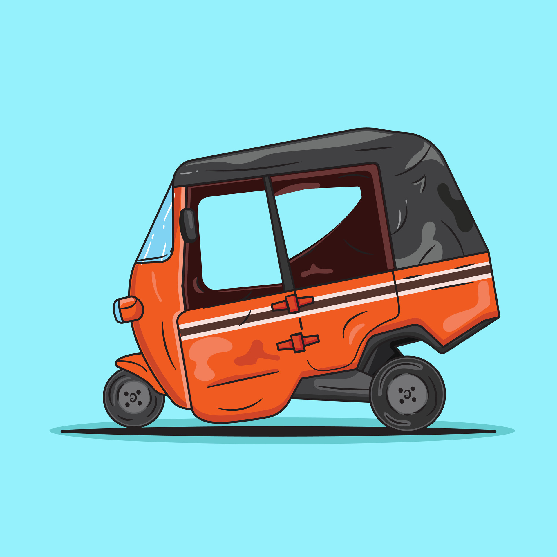 Bajaj Vector Icon Illustration. Bajaj Icon Concept Yellow soft Isolated. Flat Cartoon Style ...
