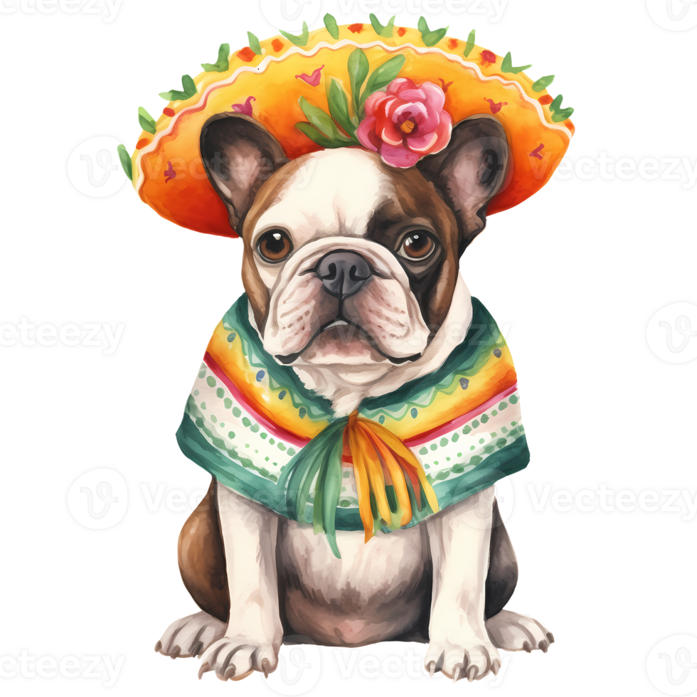 ai generado linda buldog perro mexicano acuarela clipart ilustración ... ai generado linda buldog perro mexicano acuarela clipart ilustración ...