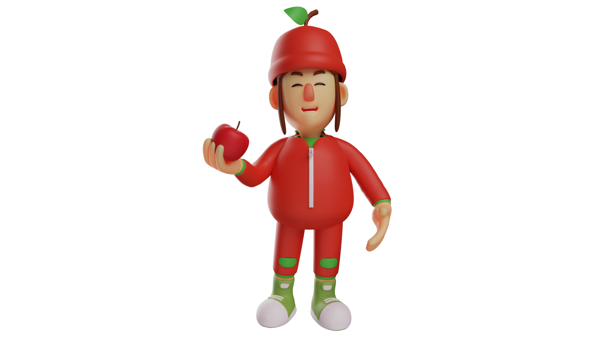 3d illustration. peu fille 3d dessin animé personnage. mignonne fruit ... 3d illustration. peu fille 3d dessin animé personnage. mignonne fruit ...