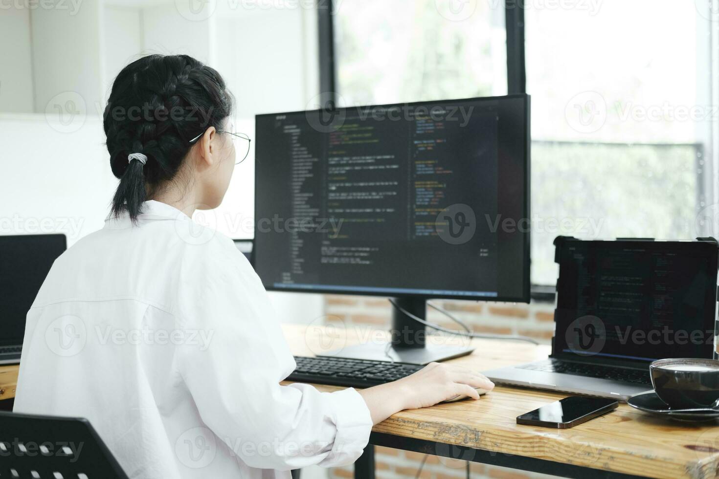 IT Programmer Starts Working on Desktop Computer. 34721313 Stock Photo ... IT Programmer Starts Working on Desktop Computer. 34721313 Stock Photo ...