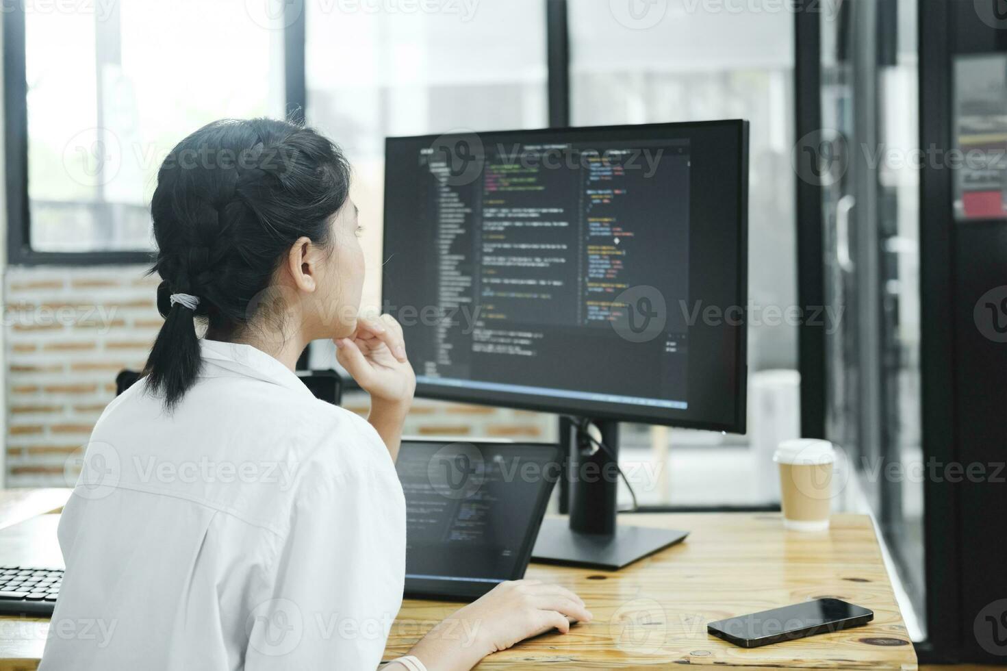 IT Programmer Starts Working on Desktop Computer. 34721319 Stock Photo ... IT Programmer Starts Working on Desktop Computer. 34721319 Stock Photo ...