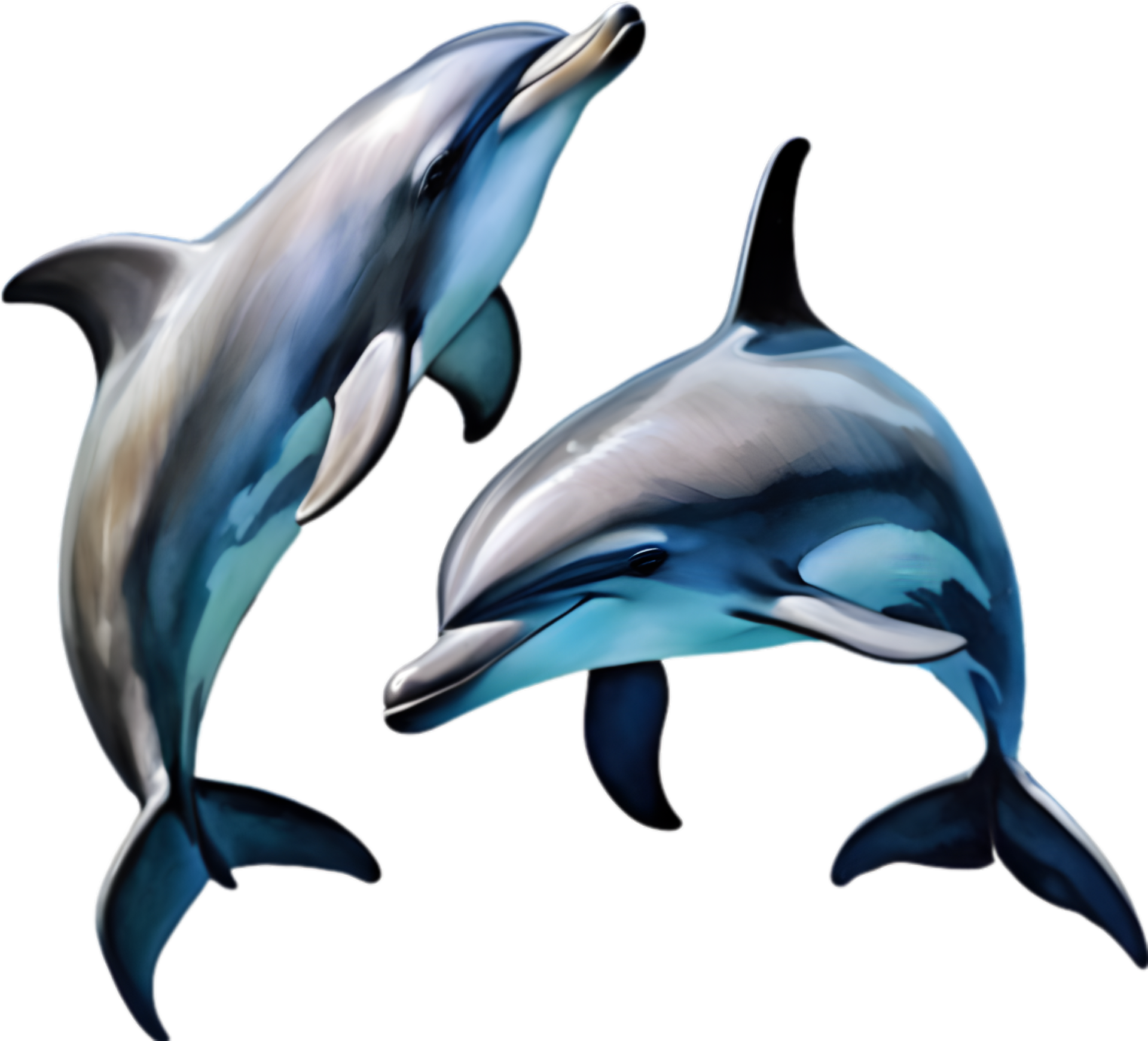 AI generated Watercolor painting of a dolphin. AI-Generated. 34722612 PNG