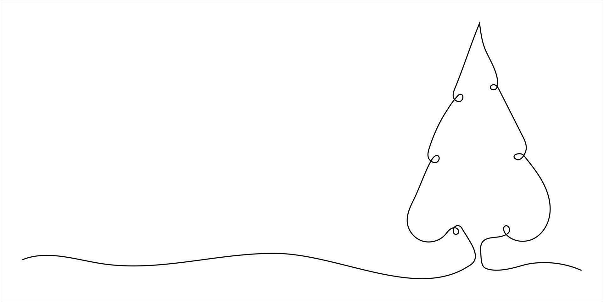 Christmas tree Continuous line art drawing with copy space. Christmas ... Christmas tree Continuous line art drawing with copy space. Christmas ...