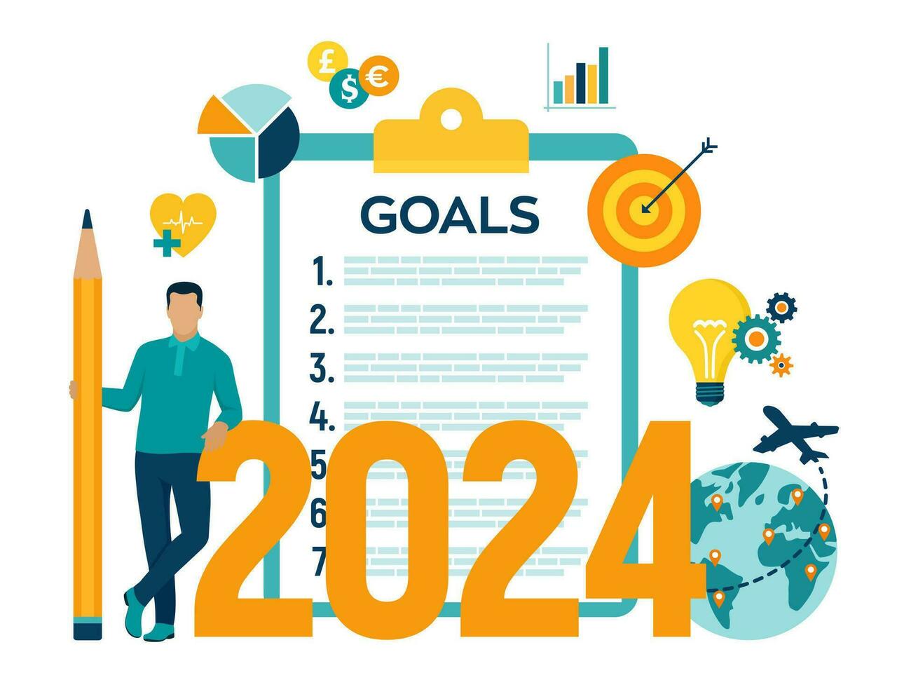 2024 New Year Goals Checklist. Future Goal And Plans. List For Upcoming ...