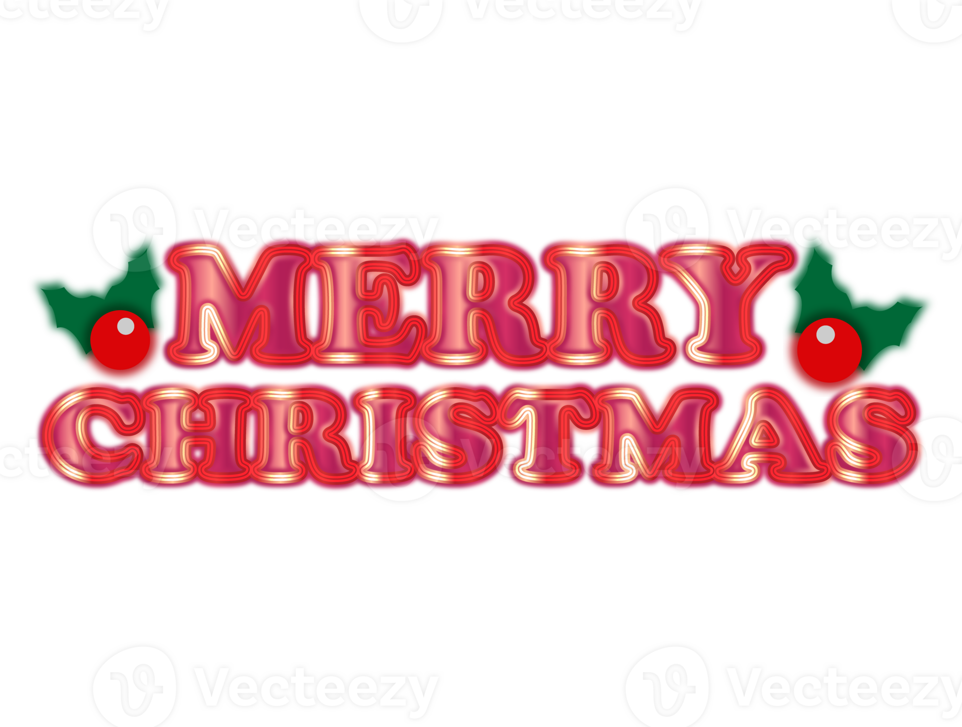 Merry Christmas Neon Text Illustration 34735381 Png