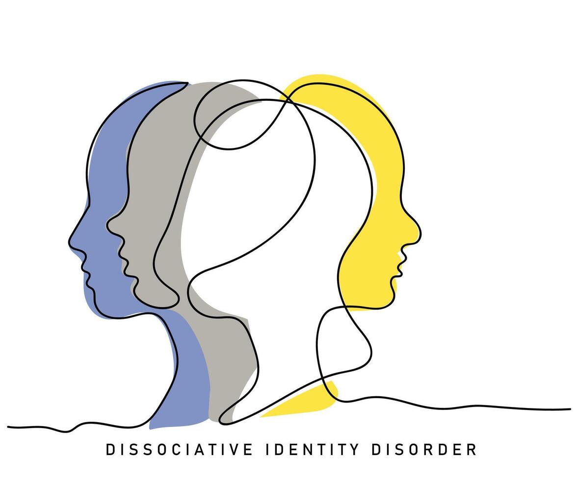 Line Art Vector Art Of Dissociative Identity Disorder 34746857 Vector Art At Vecteezy