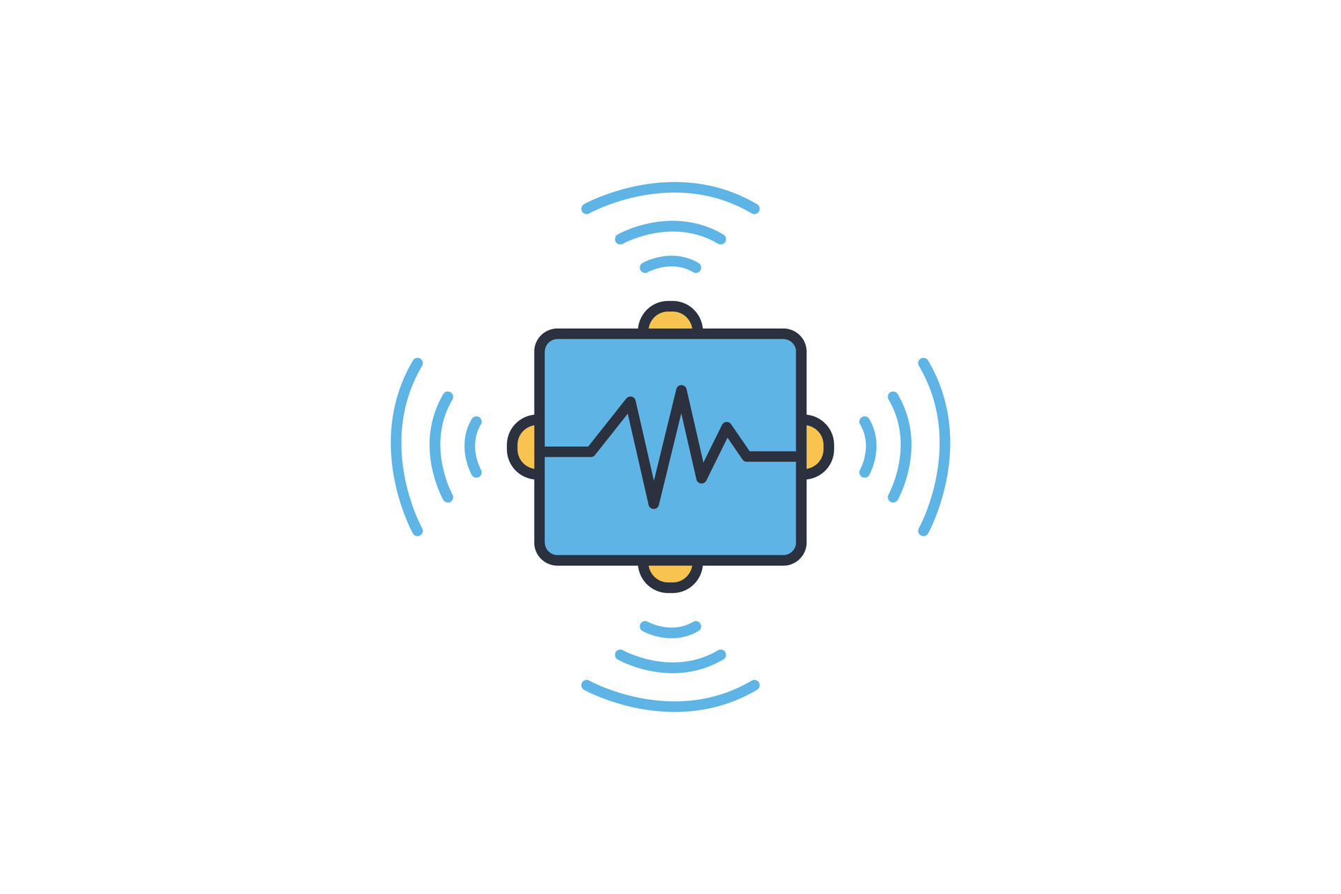 advanced sensors icon. sensor with data waves. icon related to ...
