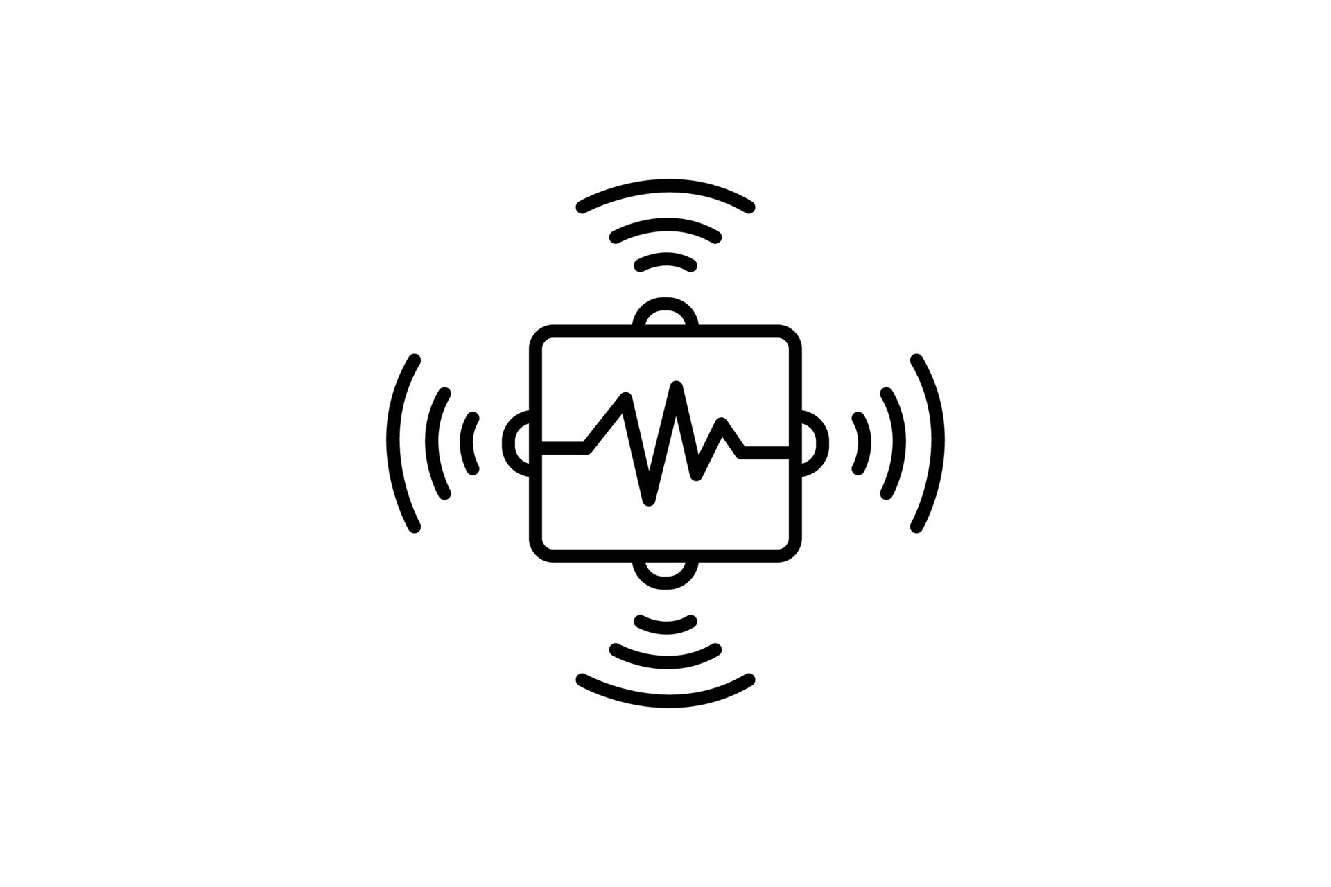 Advanced Sensors Icon Sensor With Data Waves Icon Related To