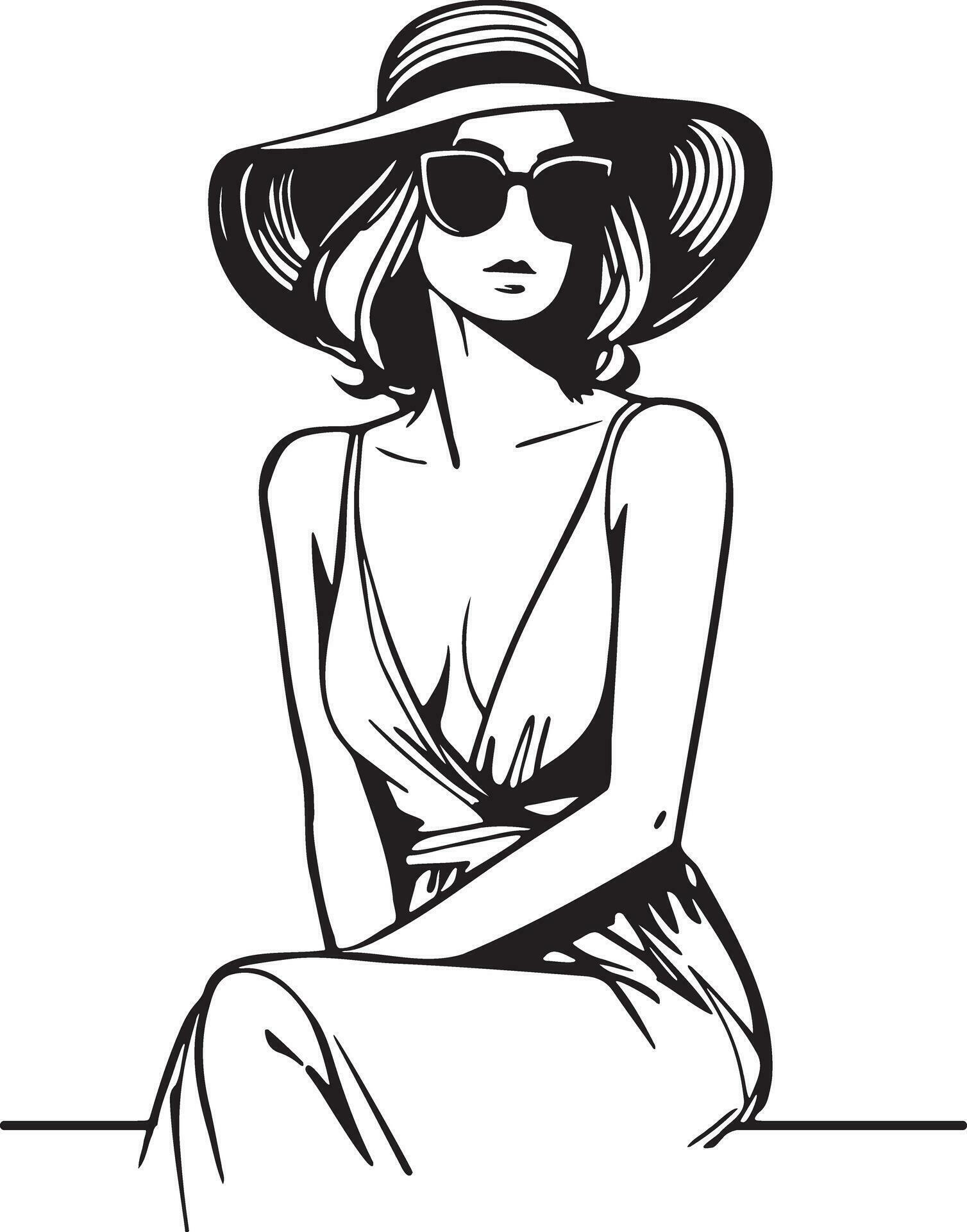 Fashion Woman Sketch Drawing 34751823 Vector Art At Vecteezy