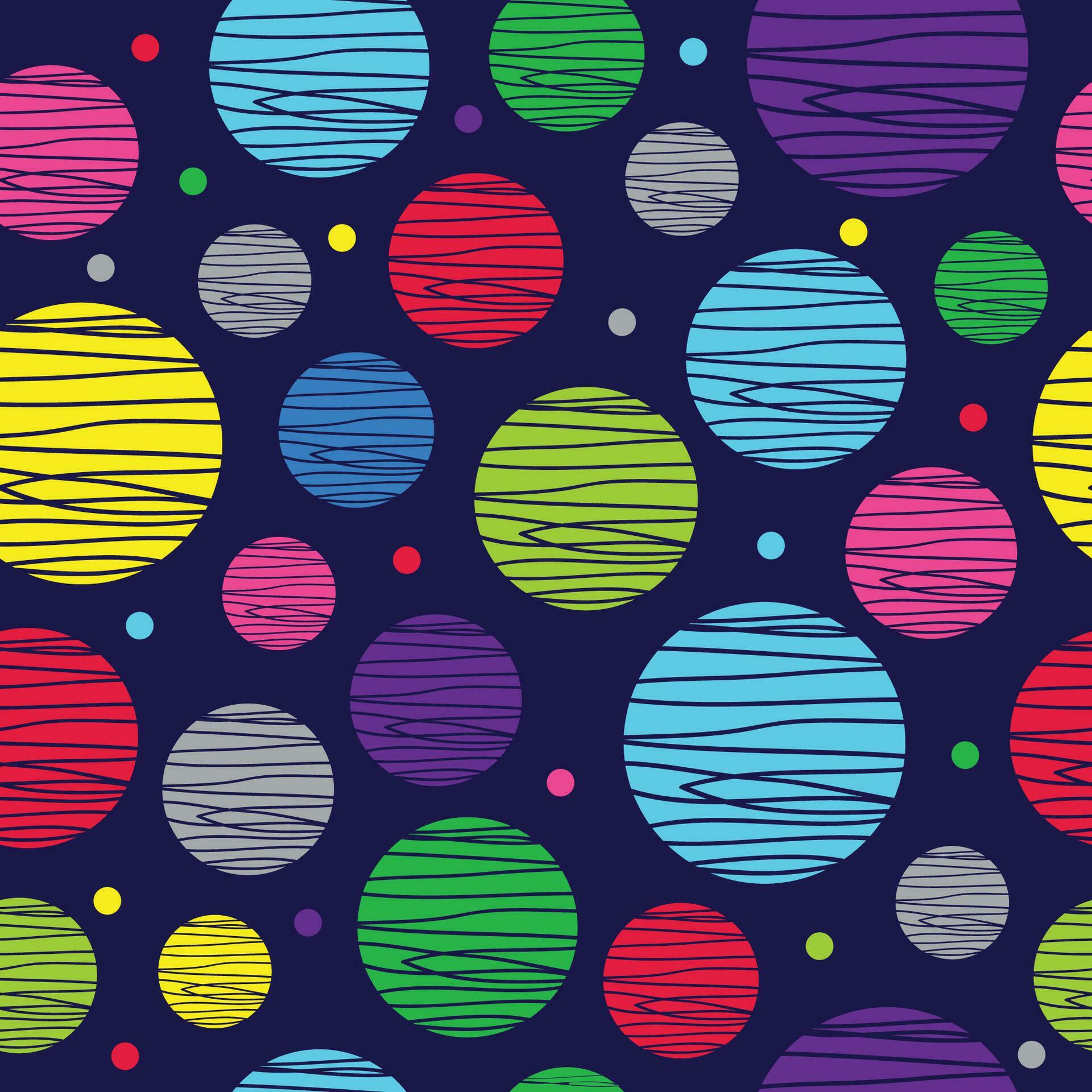 seamless pattern beautiful colorful circle line texture with dark blue ...
