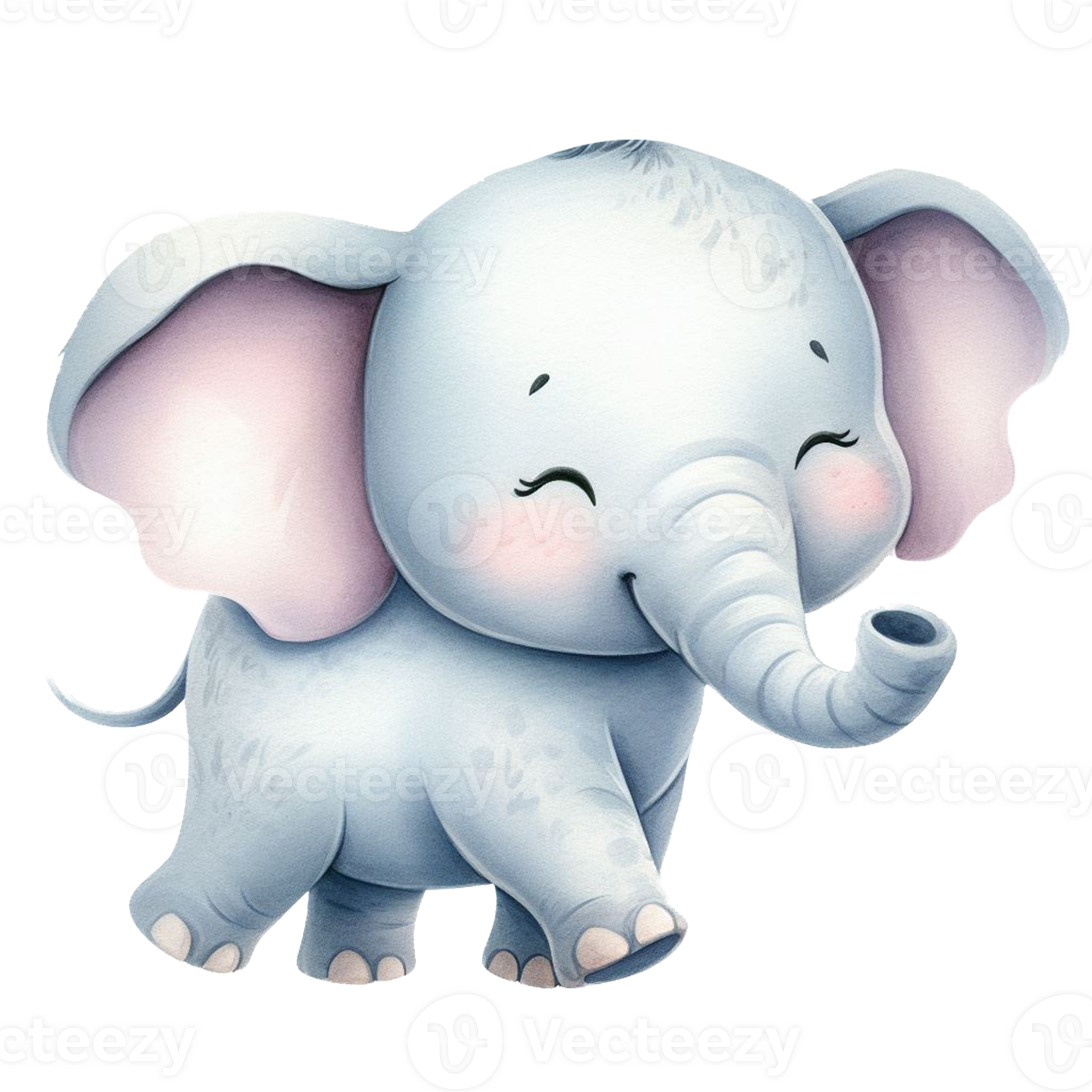 AI generated cute baby elephant watercolor clip art, little baby ... AI generated cute baby elephant watercolor clip art, little baby ...
