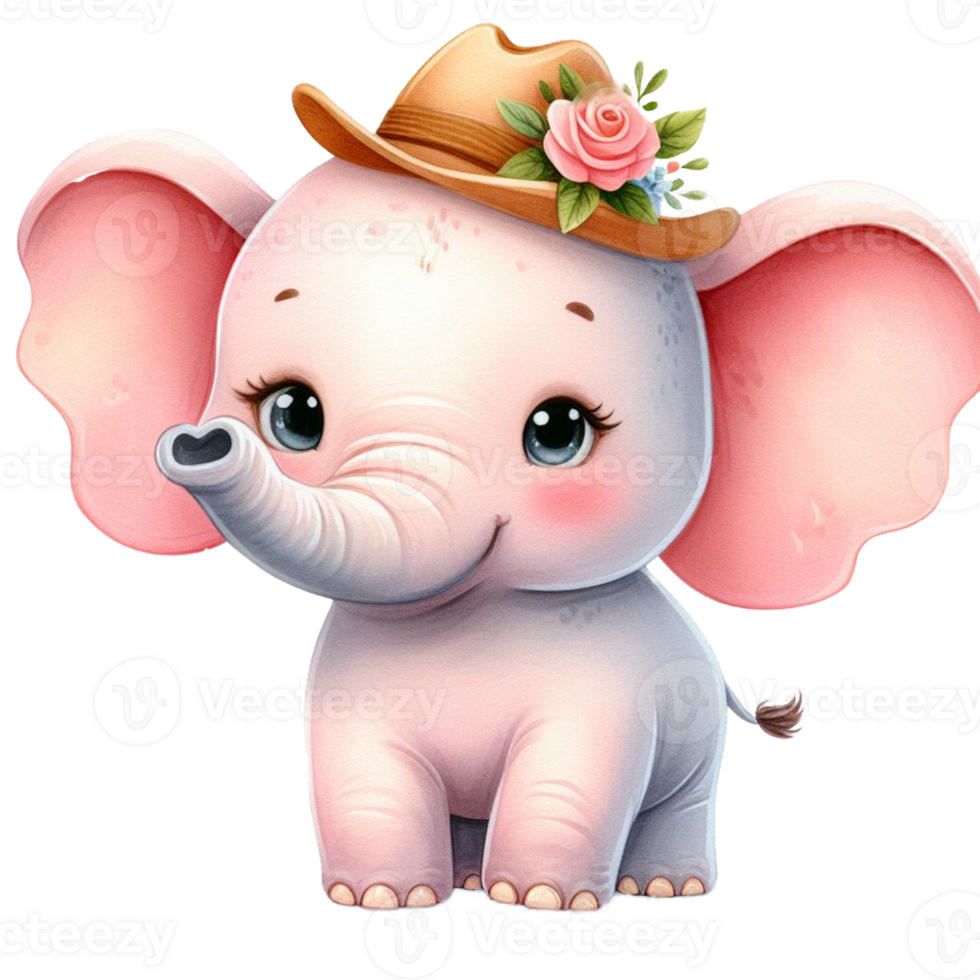 AI generated cute baby elephant watercolor clip art, little baby ... AI generated cute baby elephant watercolor clip art, little baby ...