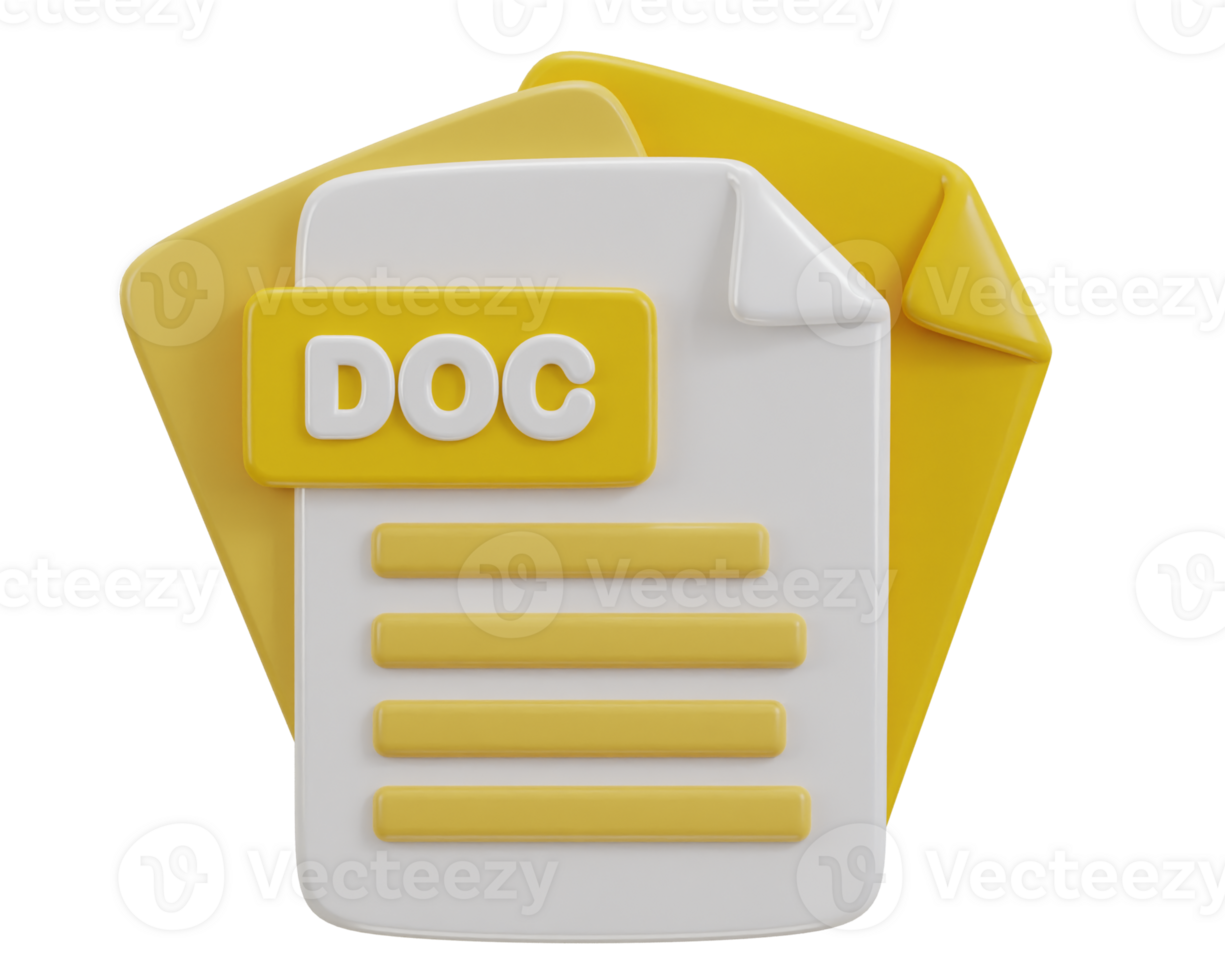 3d Doc File Format Icon Illustration 34759271 Png