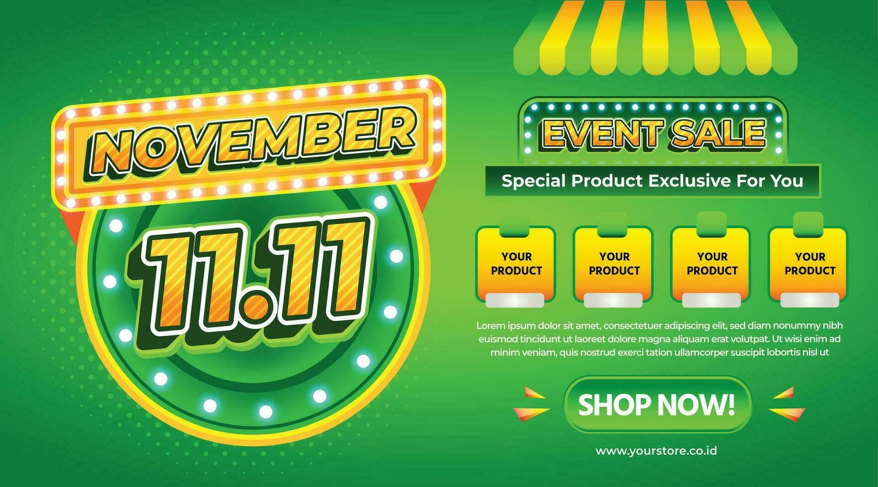 3D 1111 NOVEMBER BIG EVENT SUPER BIG SALE FLYER DISCOUNT CASHBACK PROMO SPECIAL OFFER BACKGROUND ...