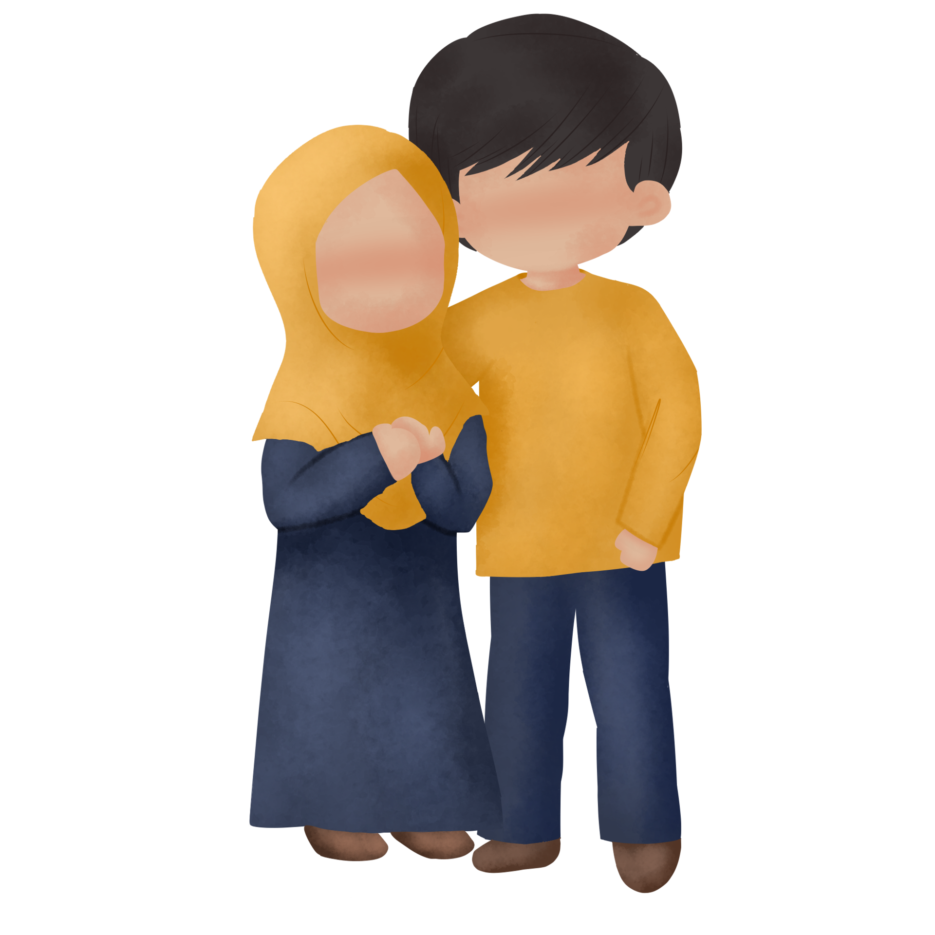 illustration of a romantic muslim couple 34762241 PNG