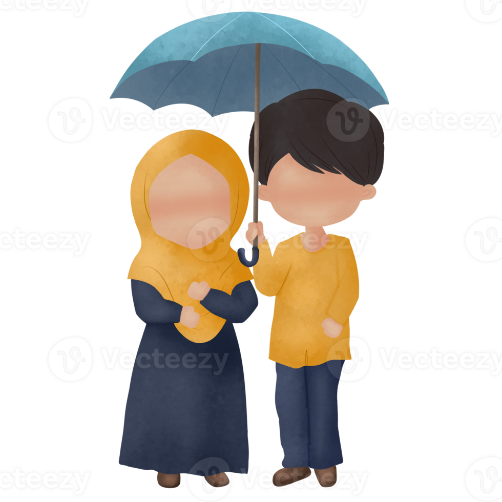 illustration of a romantic muslim couple 34762248 PNG