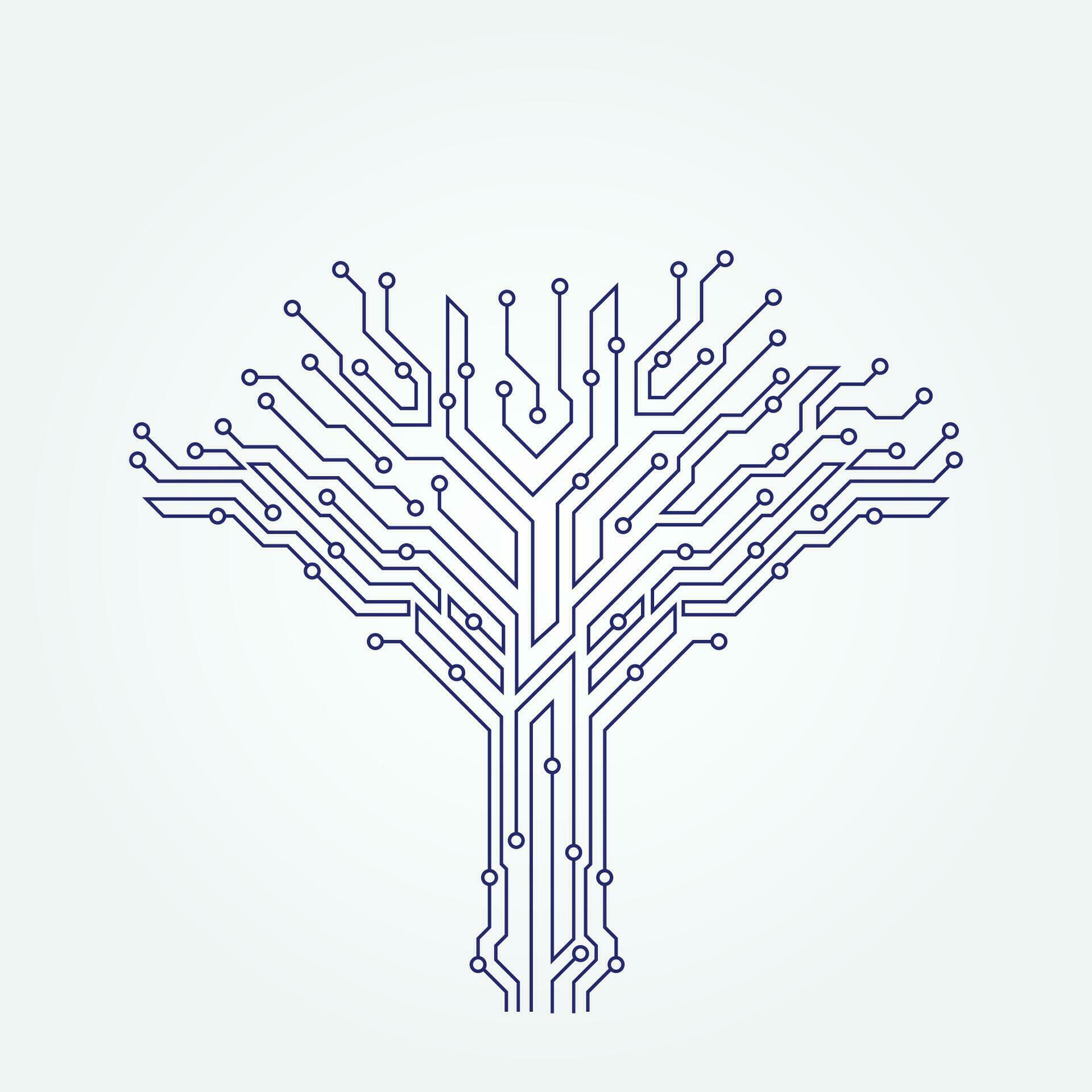 Circuit Technology Tree On White Background Computer Engineering Hardware System 34762726