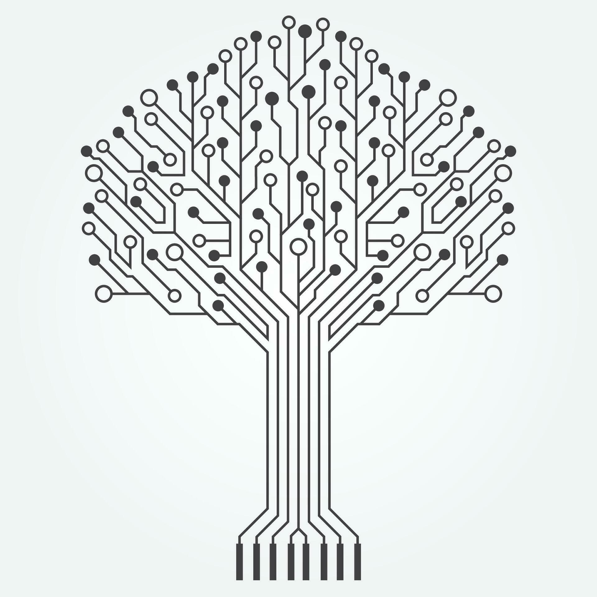 Circuit Technology Tree On White Background Computer Engineering Hardware System 34762733