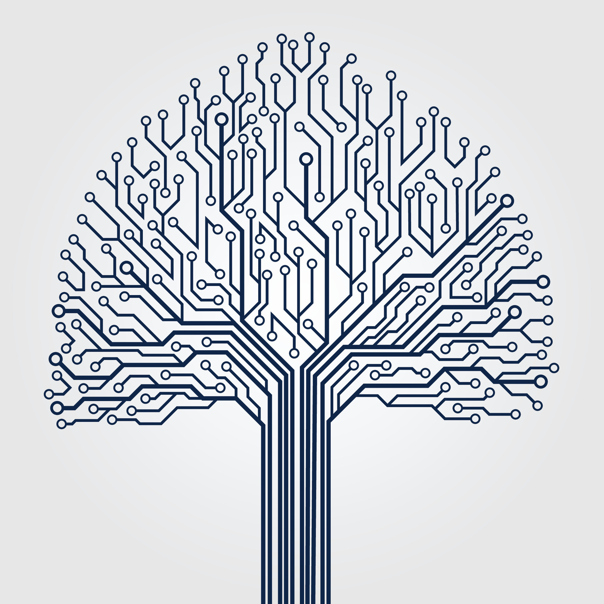 Vector Circuit Technology Tree On White Background Computer Engineering Hardware System