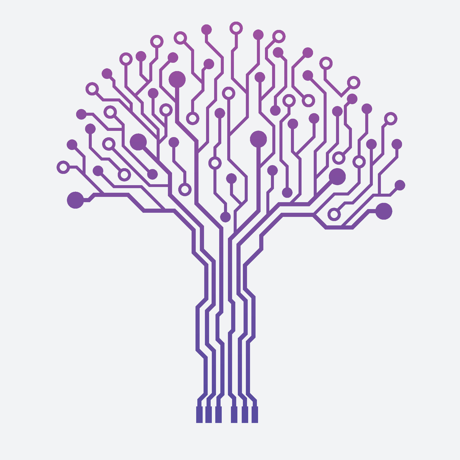 Vector Circuit Technology Tree On White Background Computer Engineering Hardware System