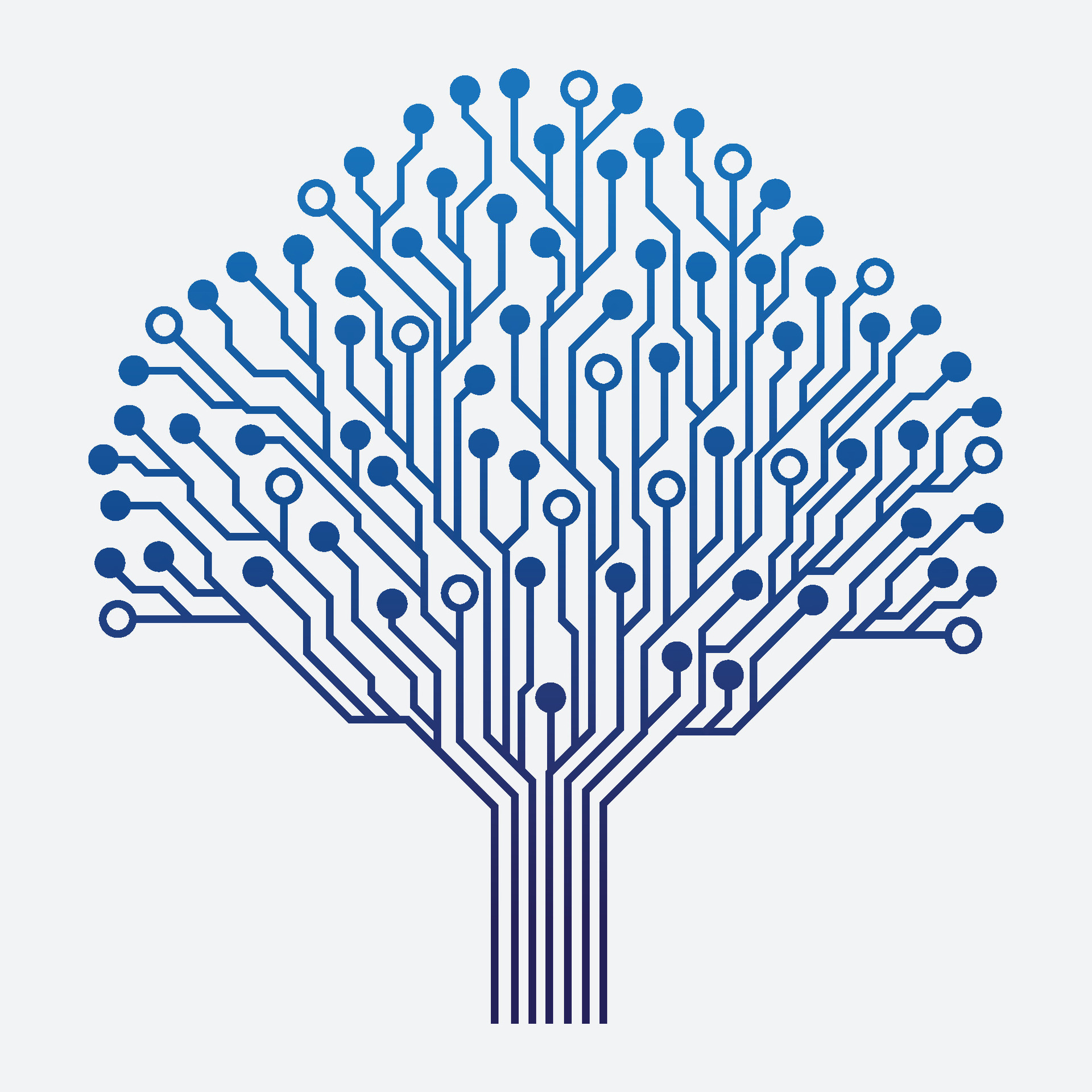 Circuit Tree Data Technology On White Background Digital Circuit Board Internet Connection