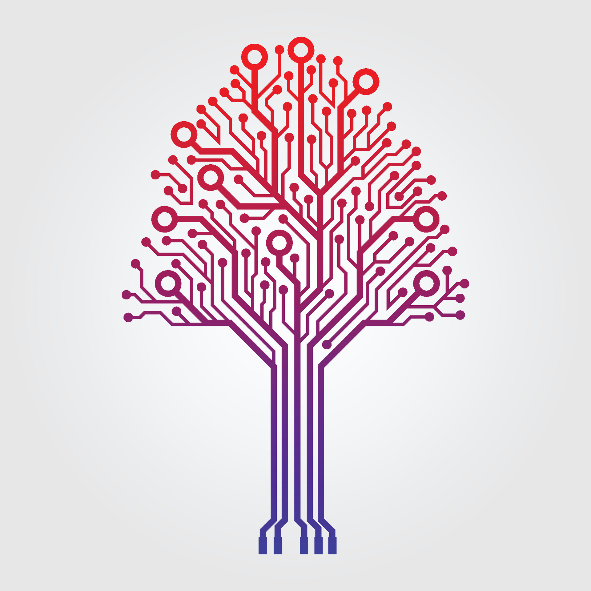 Vector Circuit Technology Tree On White Background Computer Engineering Hardware System