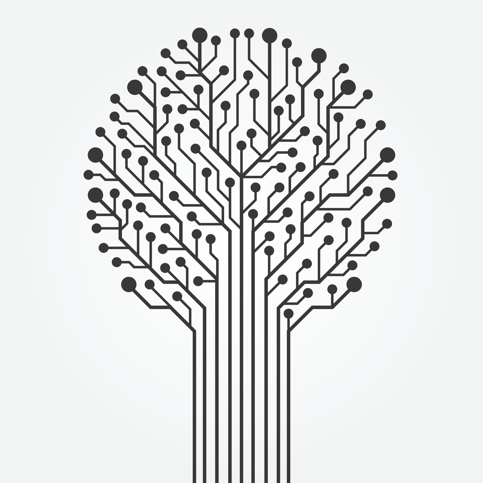 Circuit Technology Tree On White Background Computer Engineering Hardware System 34762747